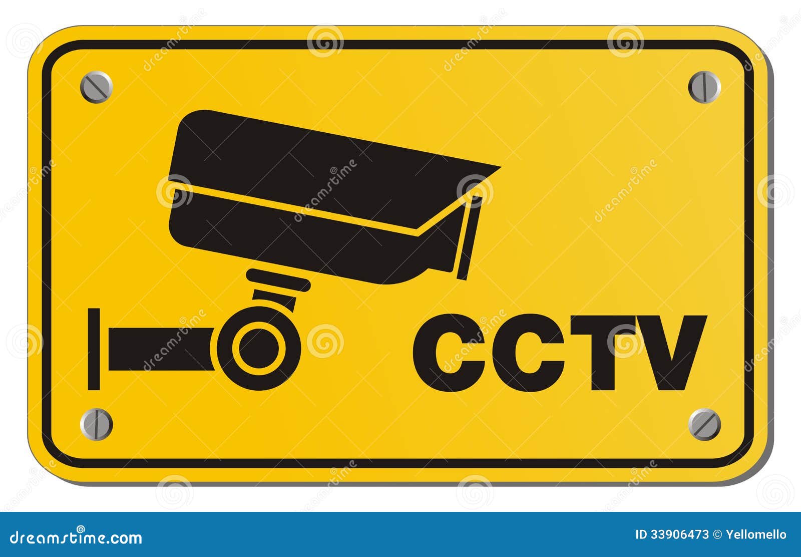 Cctv Yellow Sign Rectangle Sign Stock Illustrations – 7 Cctv Yellow ...