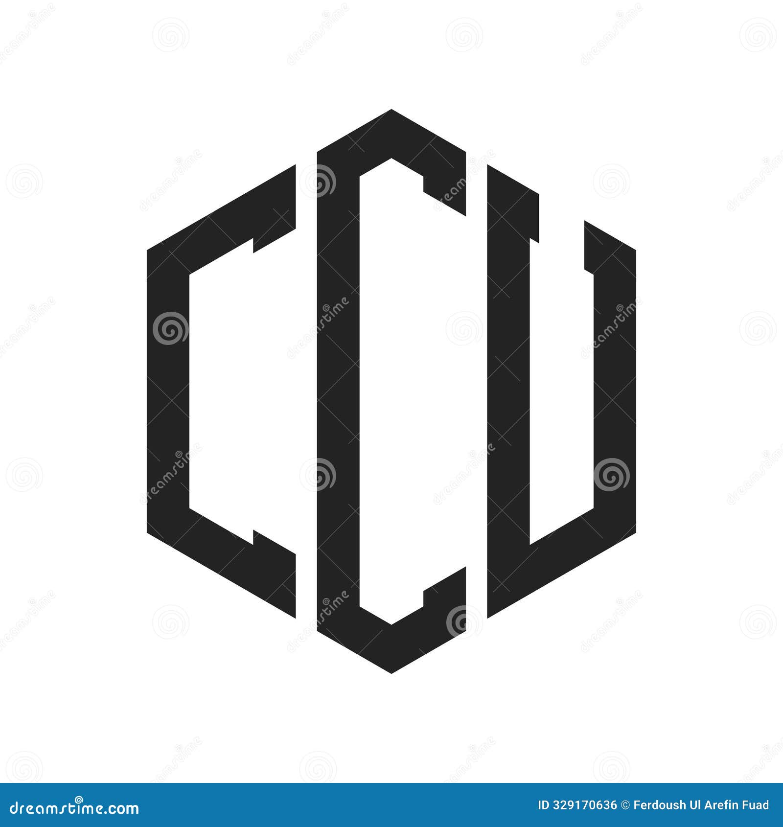 CCU Logo Design. Initial Letter CCU Monogram Logo Using Hexagon Shape ...