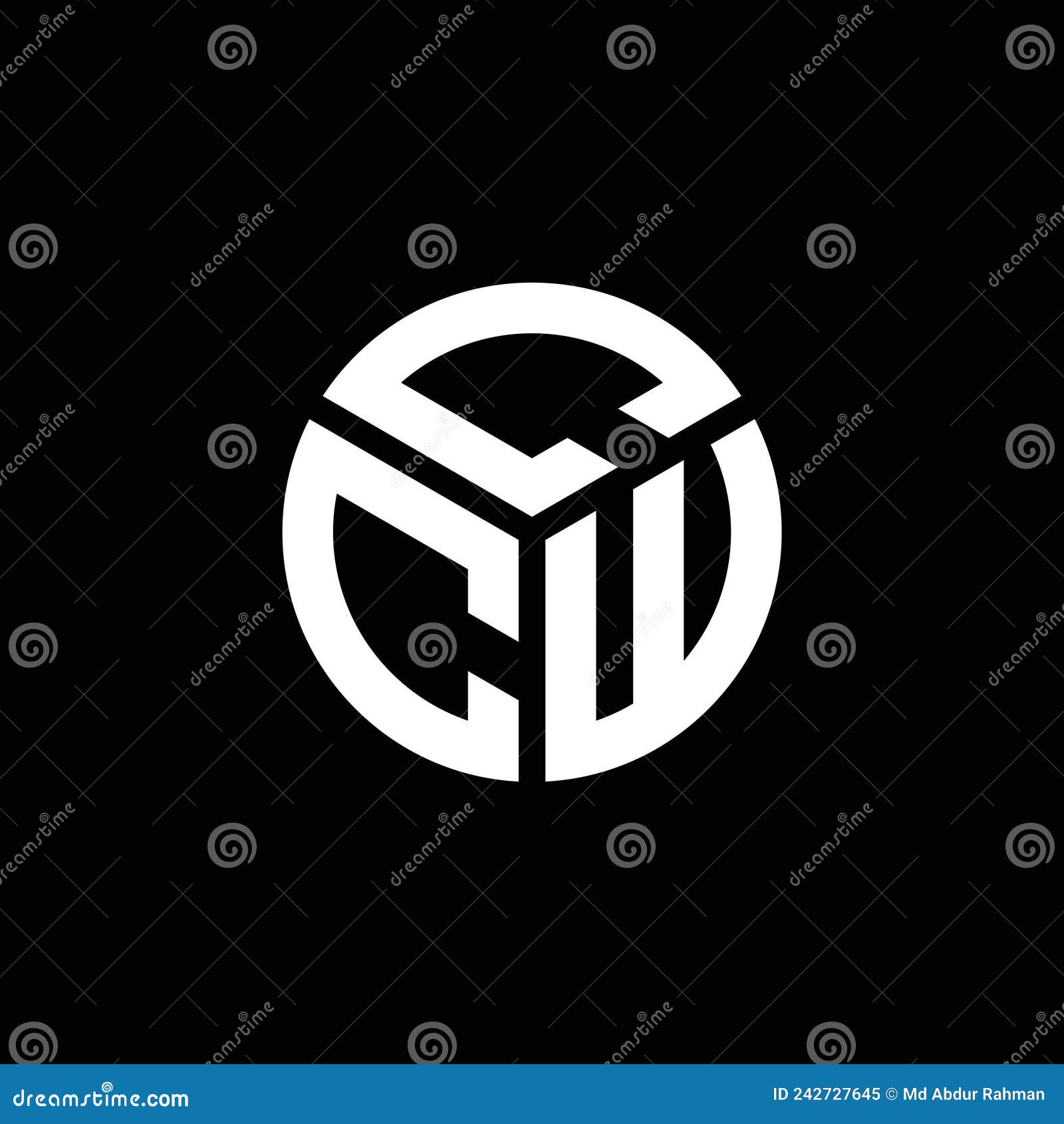 CCW Letter Logo Design on Black Background. CCW Creative Initials ...