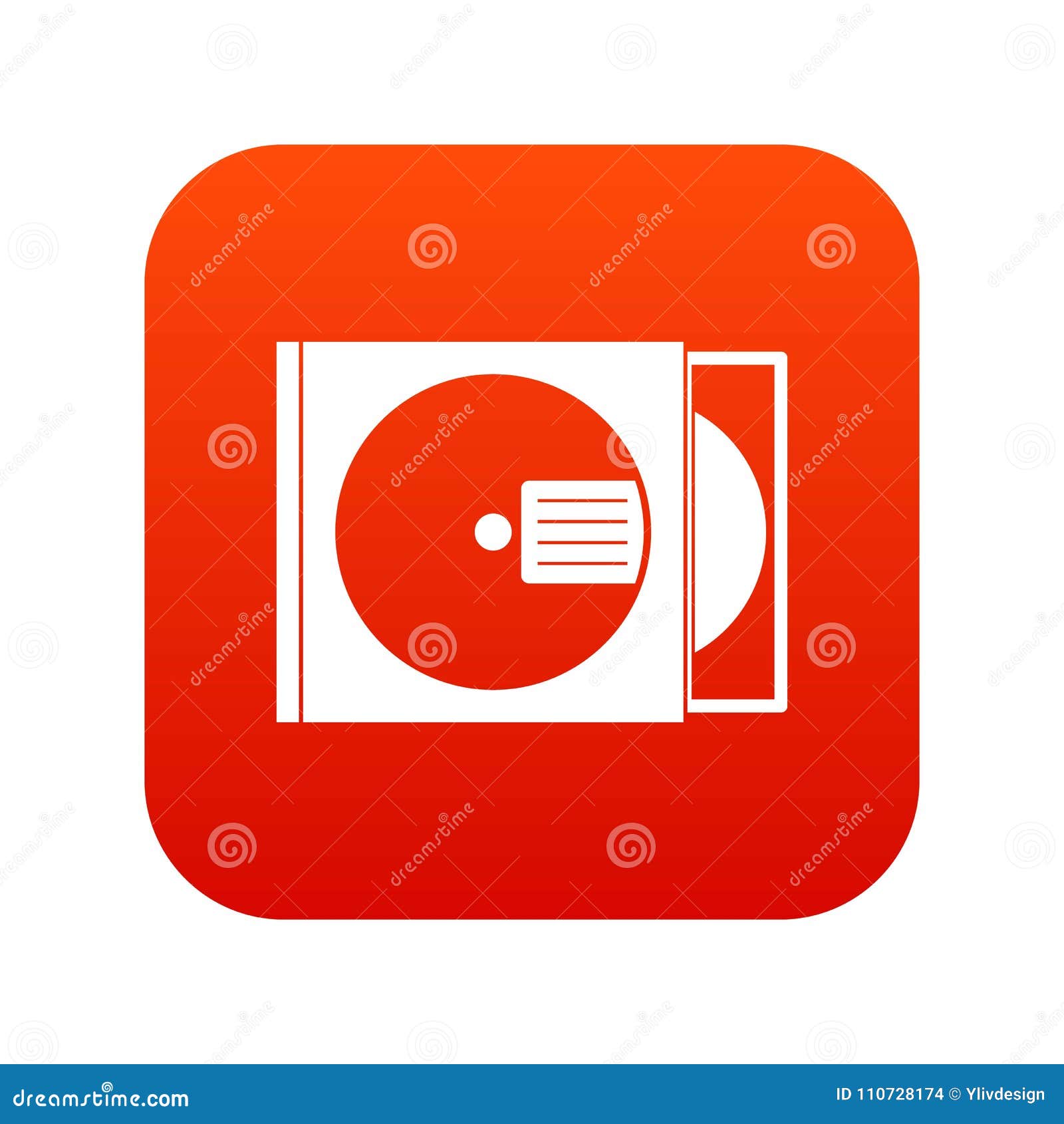 CD Box with Disc Icon Digital Red Stock Vector - Illustration of music ...