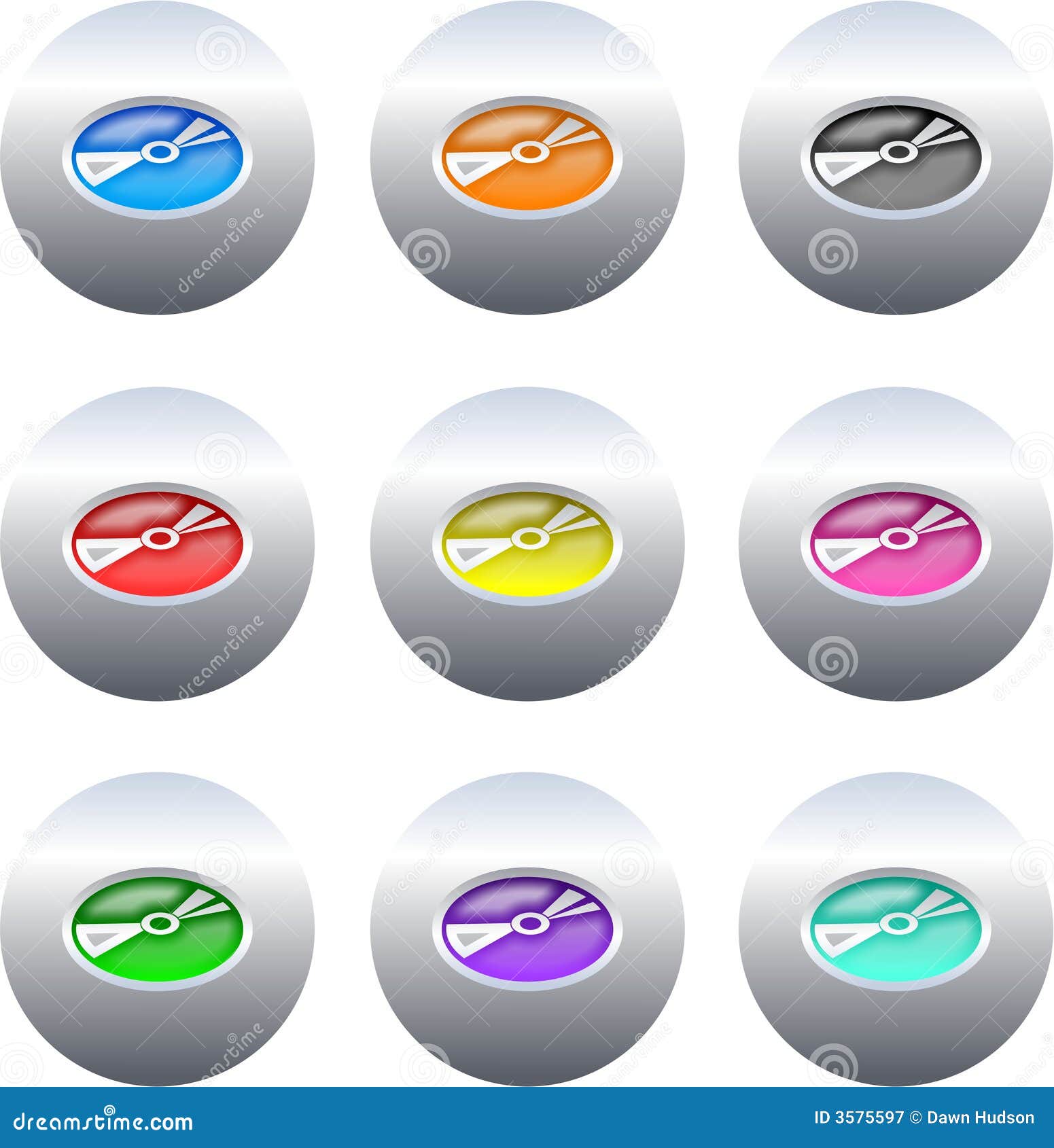 Cd buttons stock illustration. Illustration of crrom, round - 3575597