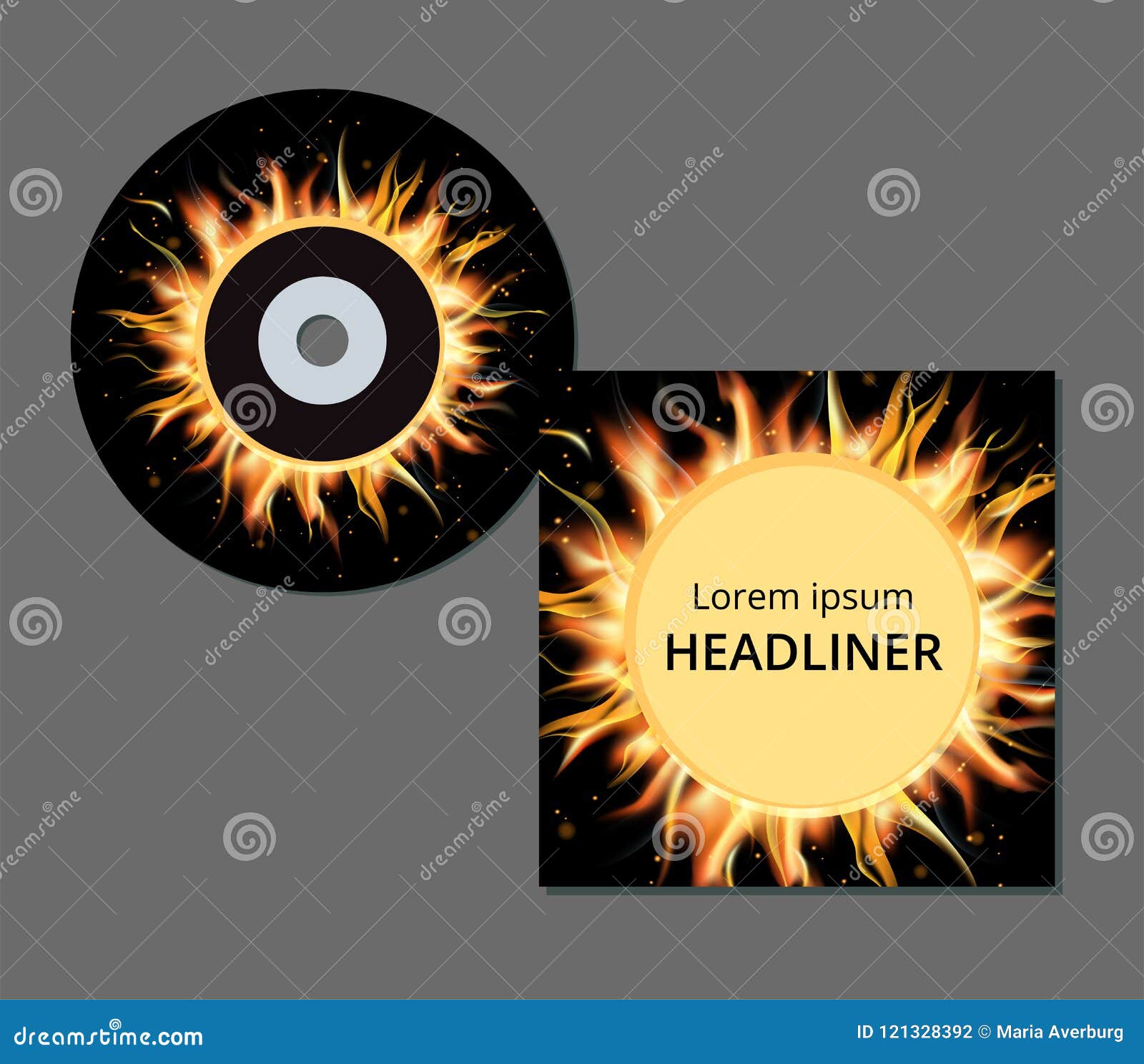 Cd and Case in Fire and Flames Stock Vector - Illustration of fuel ...