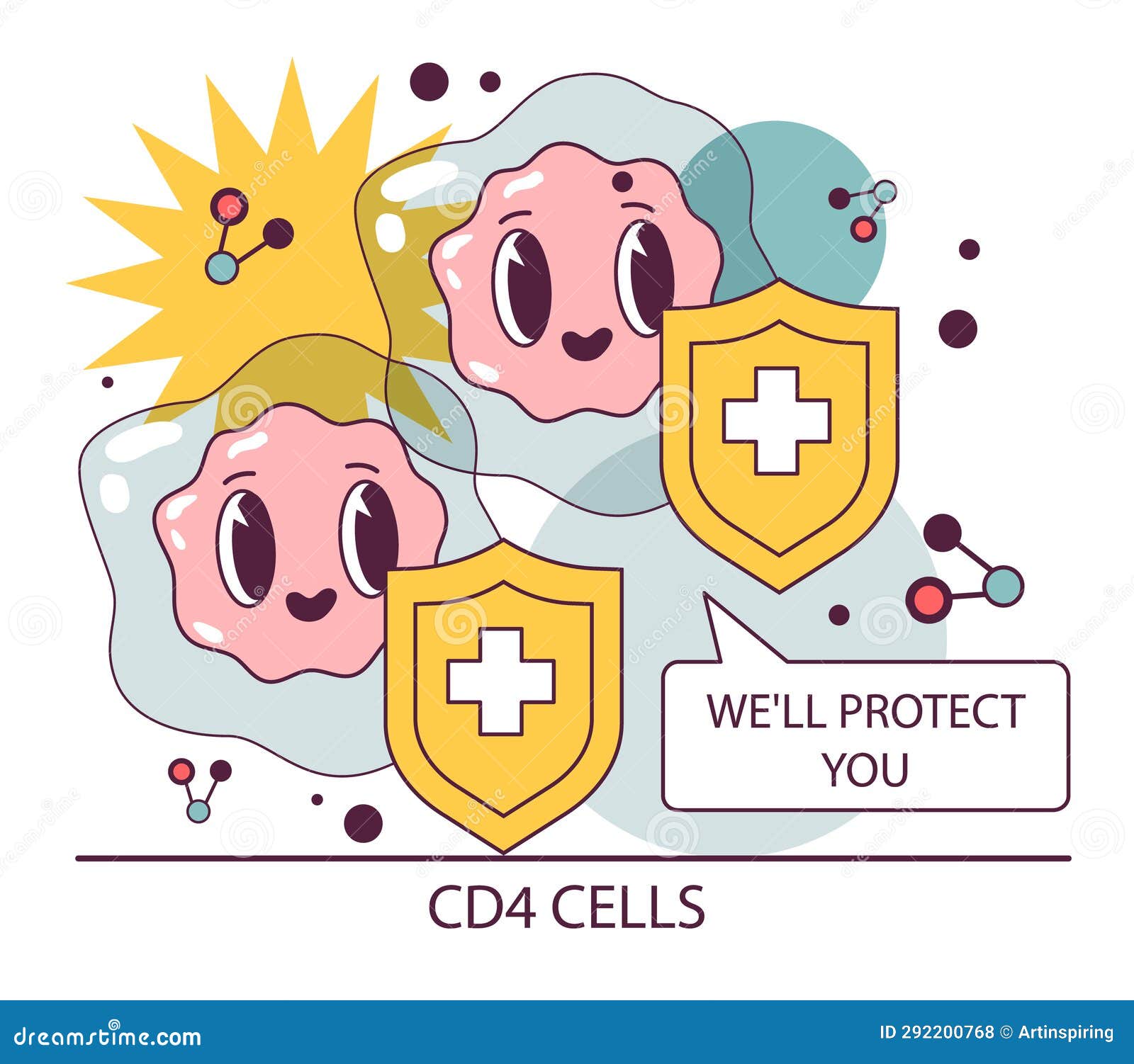 CD4 Cells. Helper T-cells Fight Infection Stock Vector - Illustration ... CD4 Cells. Helper T-cells Fight Infection Stock Vector - Illustration ...