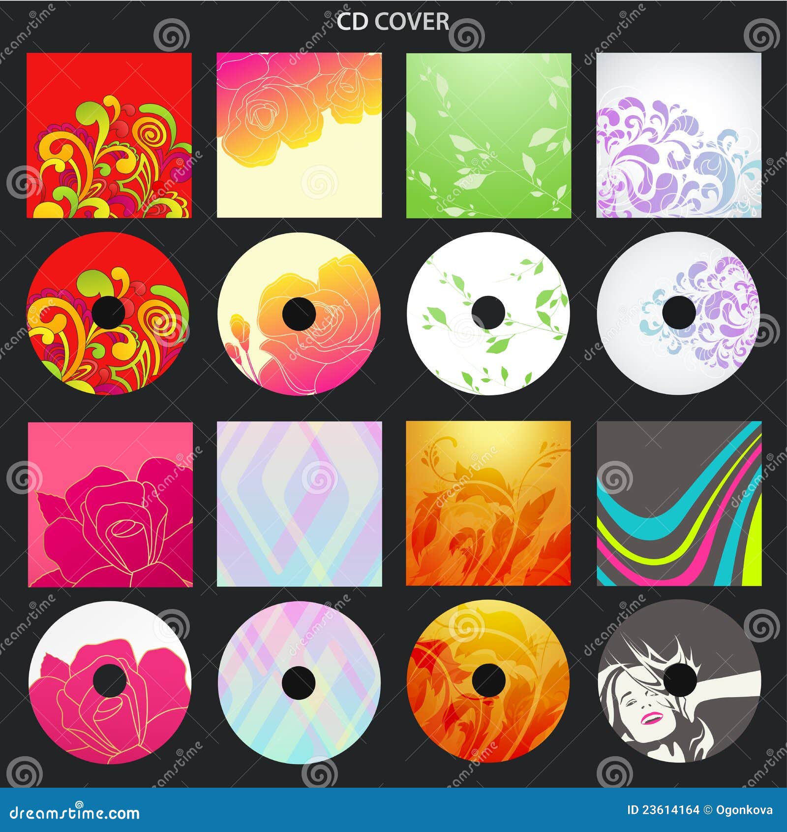 CD cover stock vector. Illustration of elegant, face - 23614164