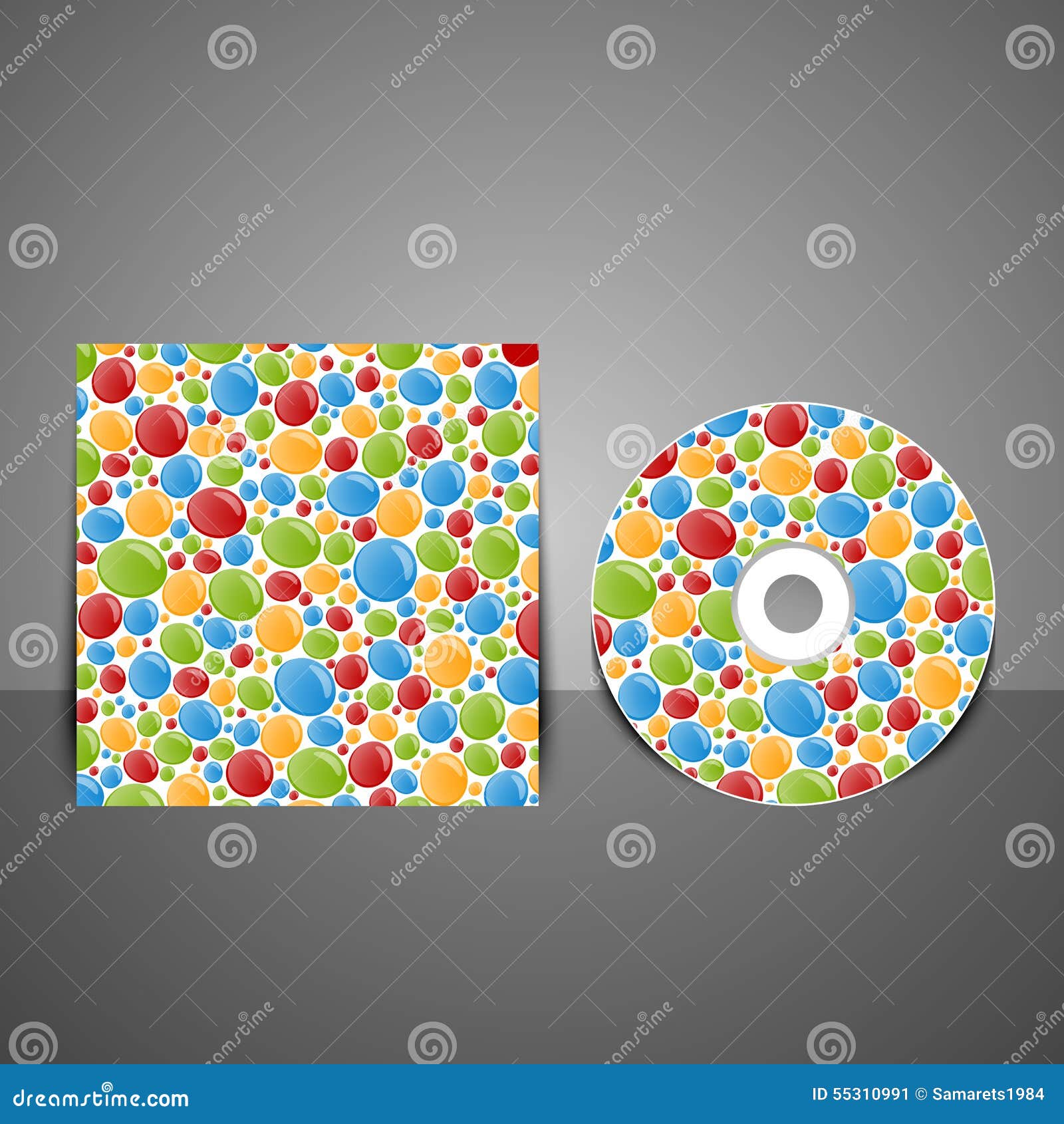 CD Cover Design with Colorful Bubbles. Stock Vector - Illustration of ...