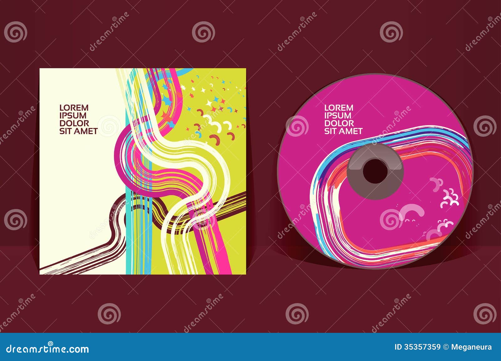 CD cover design template stock vector. Illustration of element - 35357359