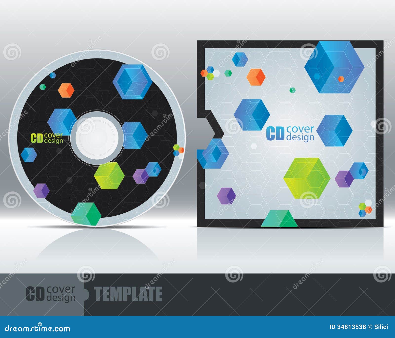 CD Cover Design Template Set 3 Stock Illustration - Illustration of ...