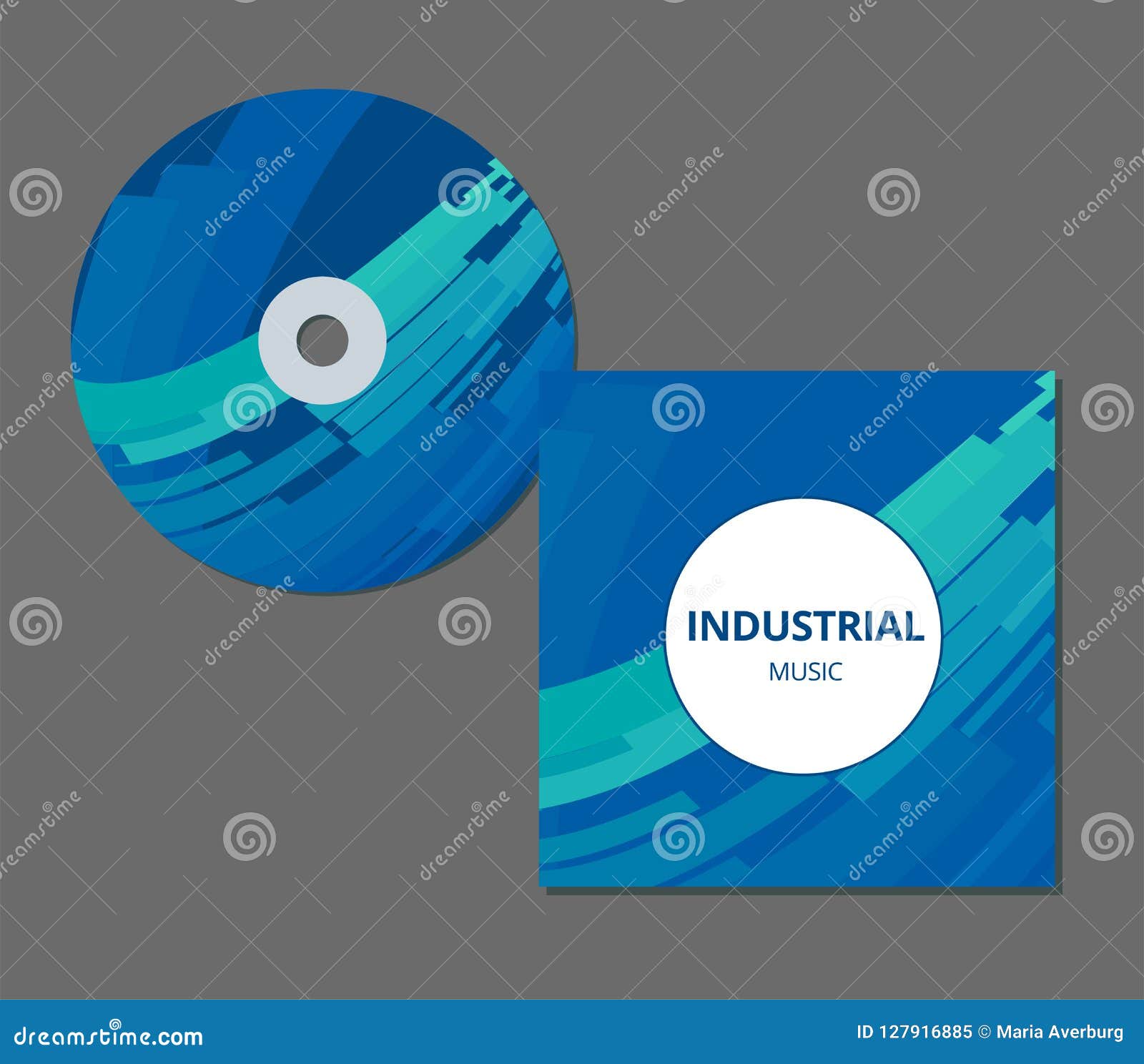 CD Cover Presentation Design Template with Copy Space and Wave Effect ...