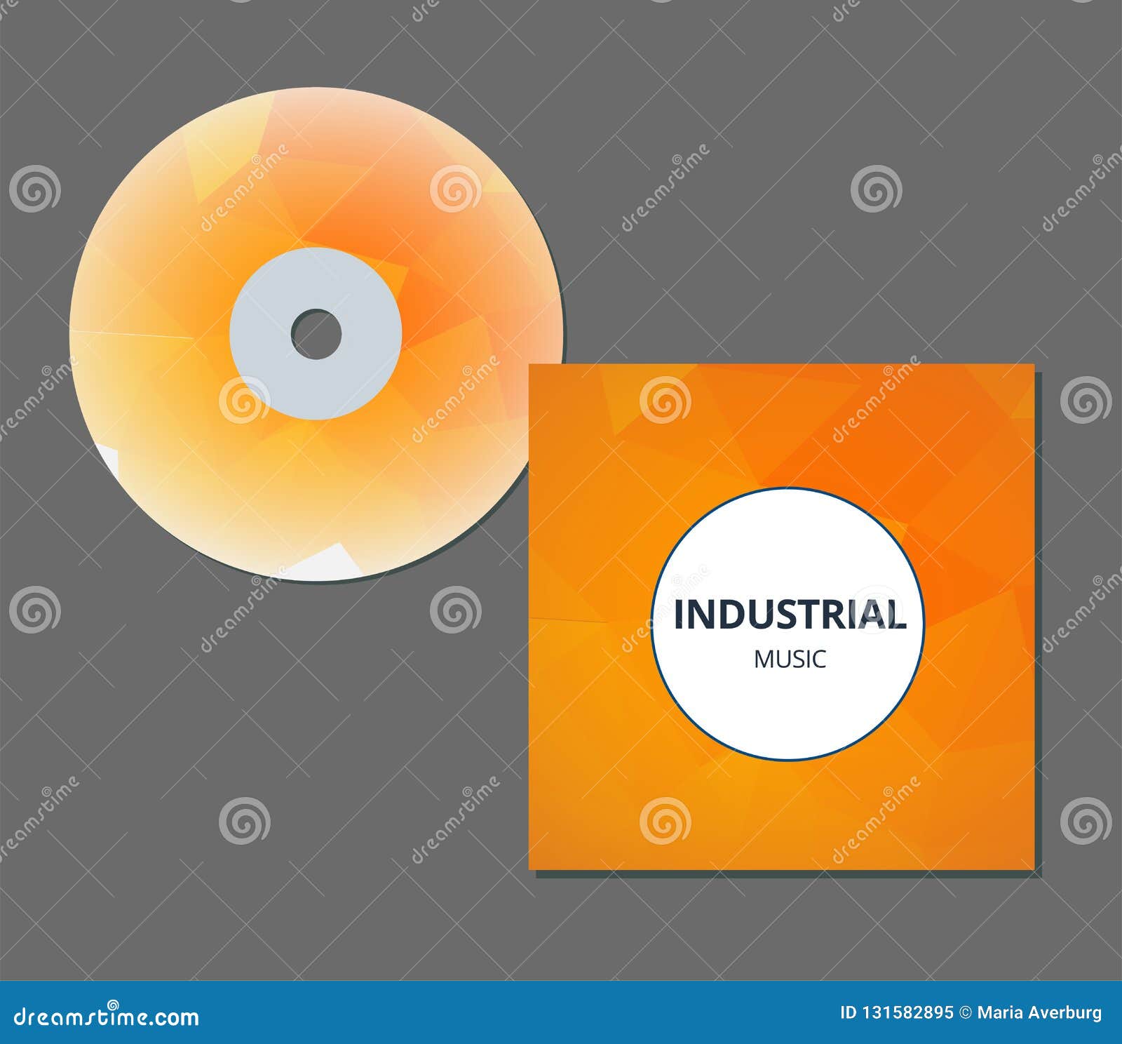 CD Cover Presentation Design Template with Copy Space and Wave Effect ...