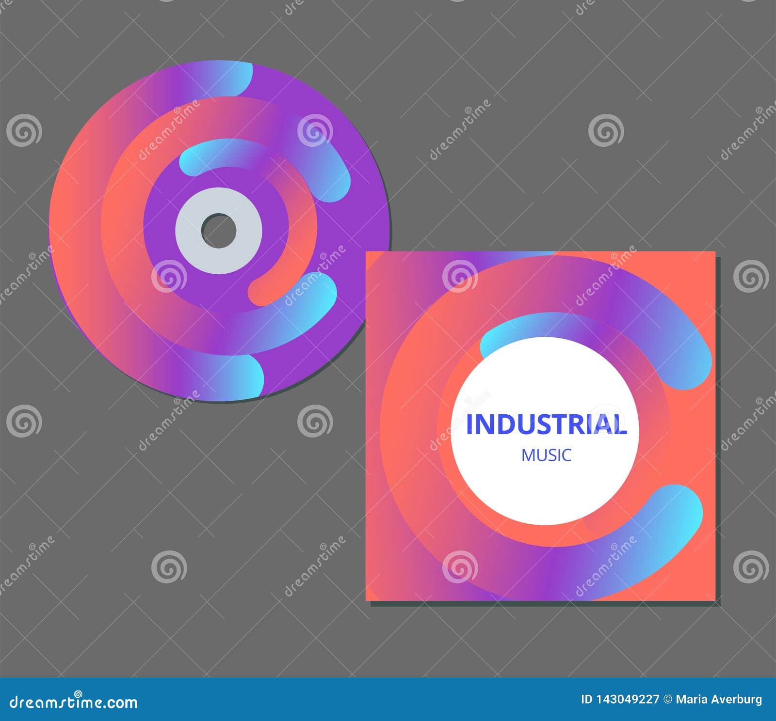 CD Cover Presentation Design Template with Copy Space and Wave Effect ...
