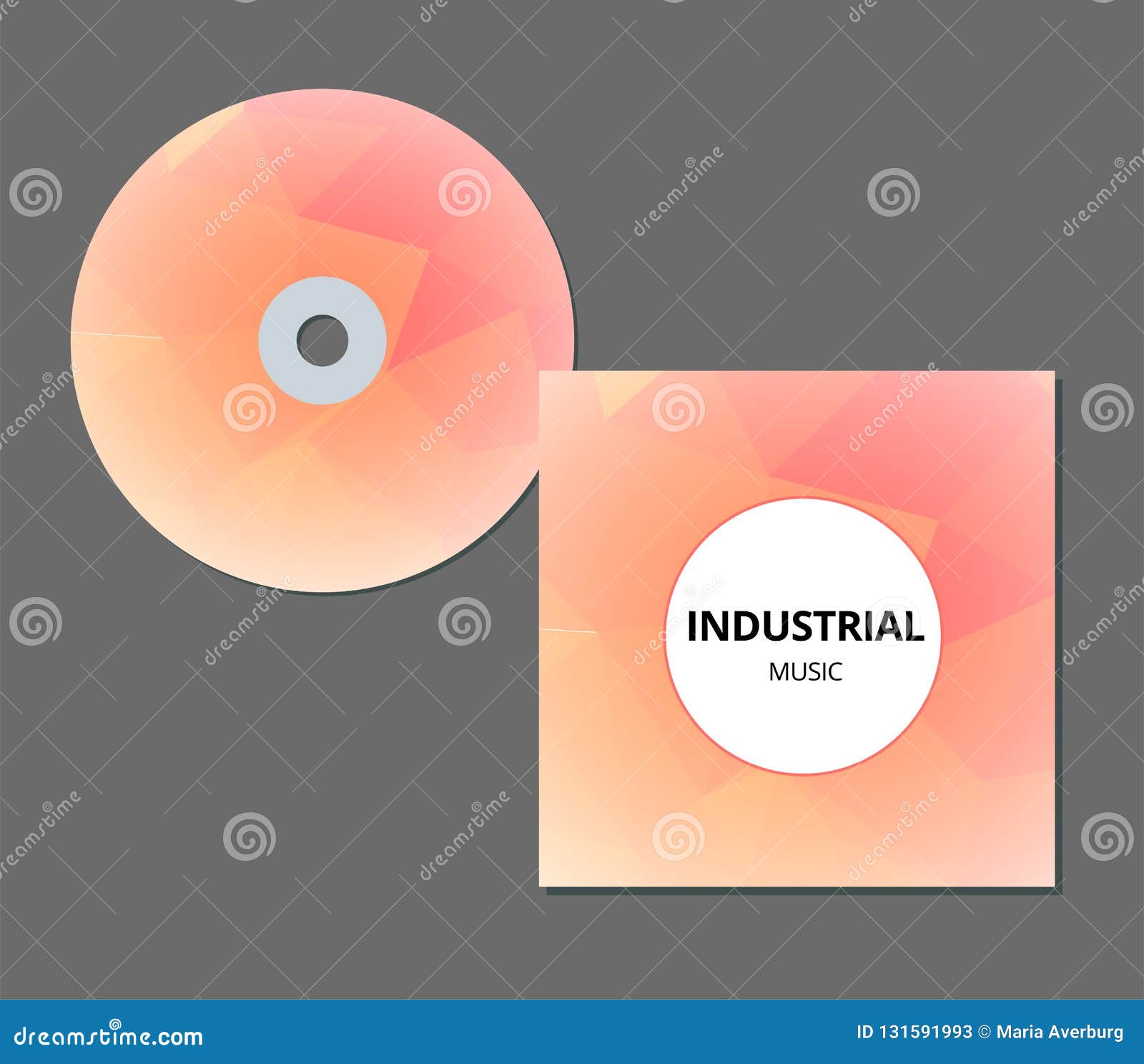CD Cover Presentation Design Template with Copy Space and Wave Effect ...