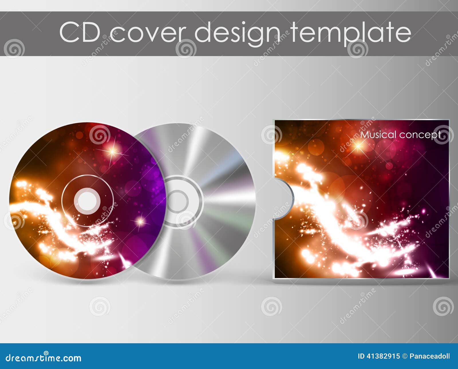 Cd Cover Presentation Design Template Stock Vector - Illustration of ...