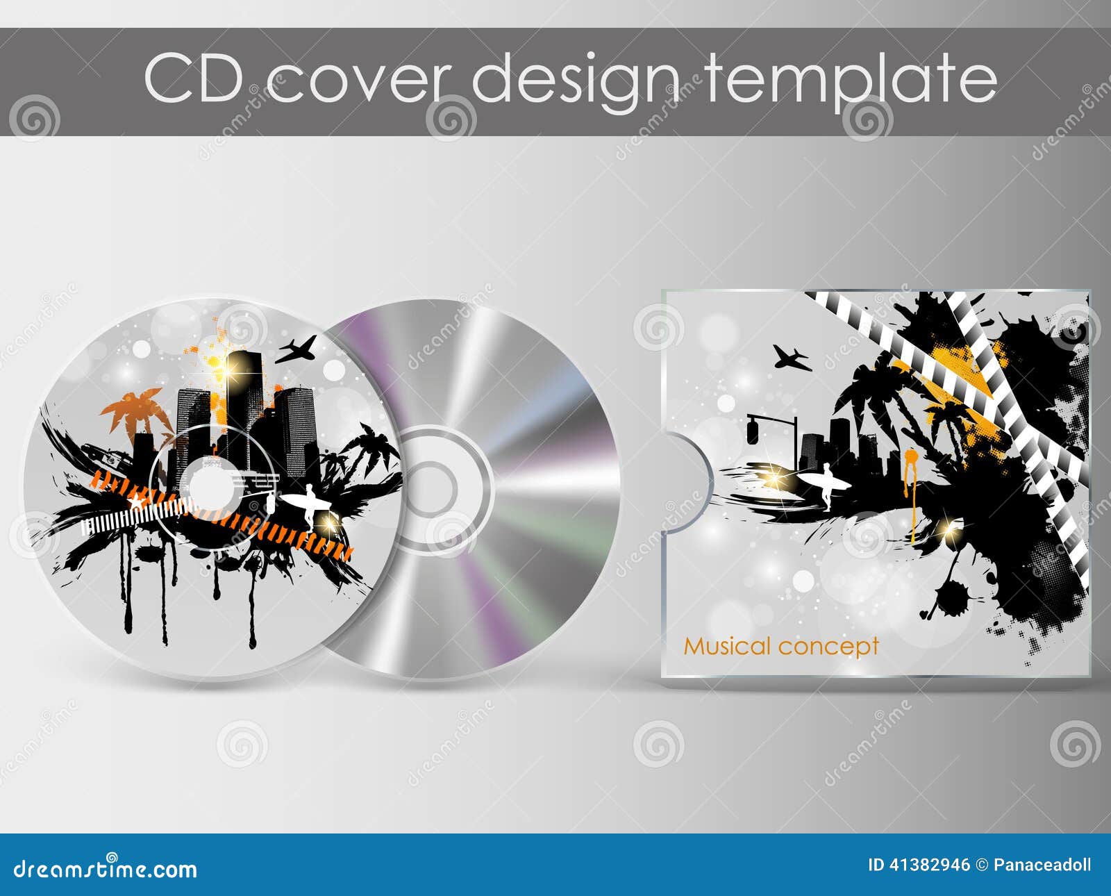Cd Cover Presentation Design Template Stock Vector - Illustration of ...