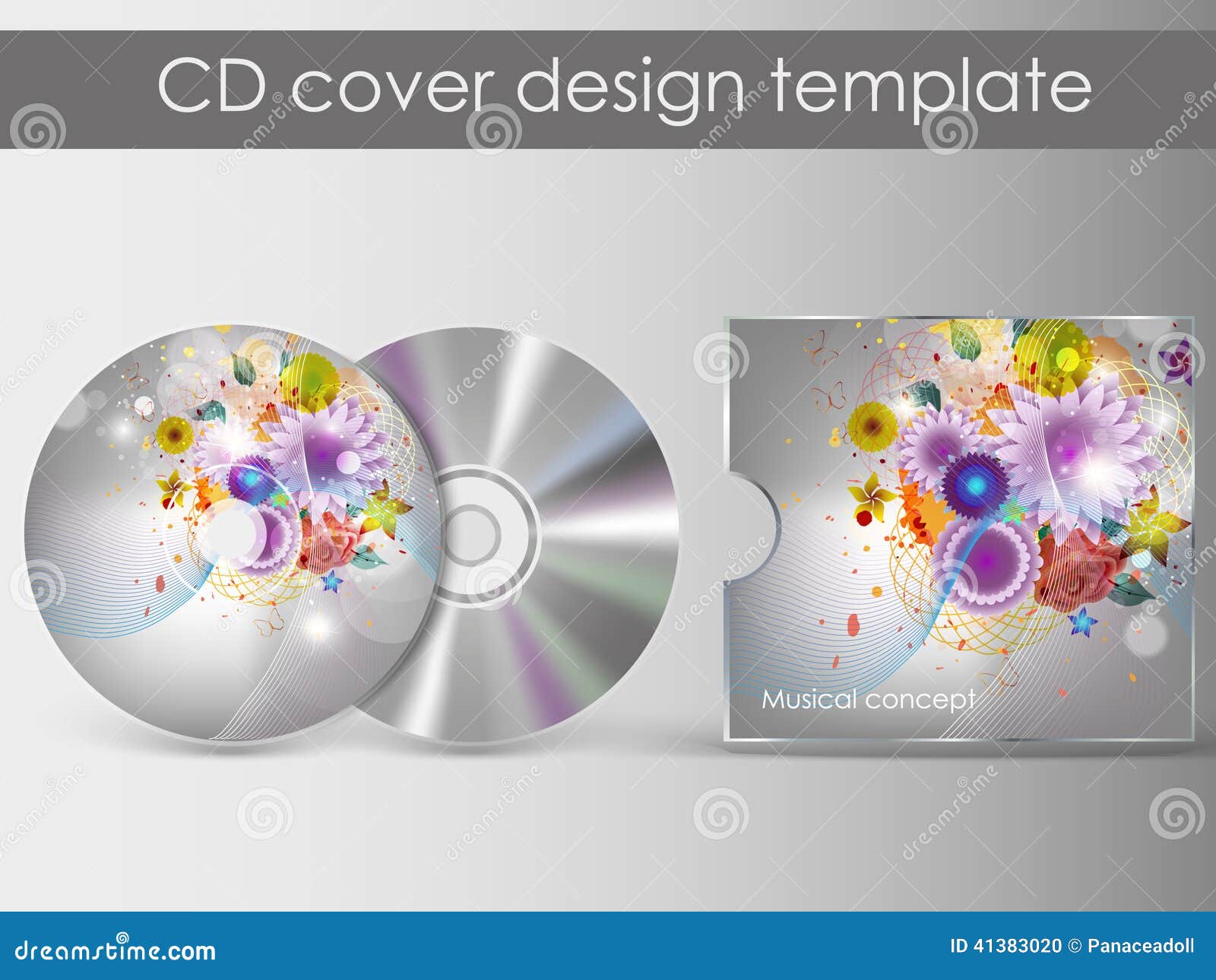 Cd Cover Presentation Design Template Stock Vector - Illustration of ...