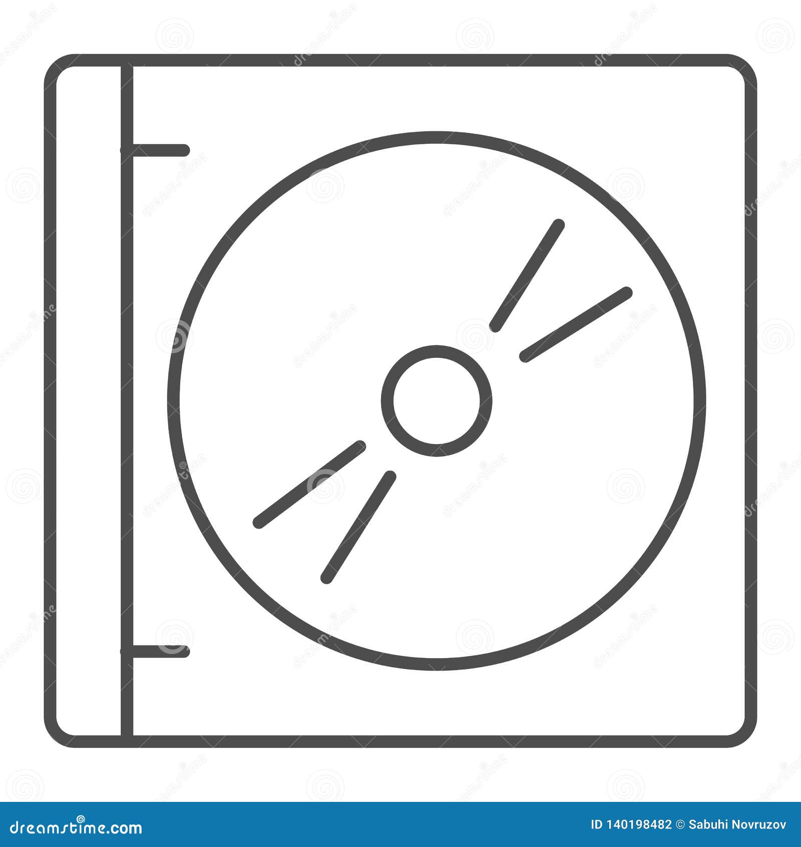 Cd with Cover Thin Line Icon. Dvd Box Vector Illustration Isolated on ...