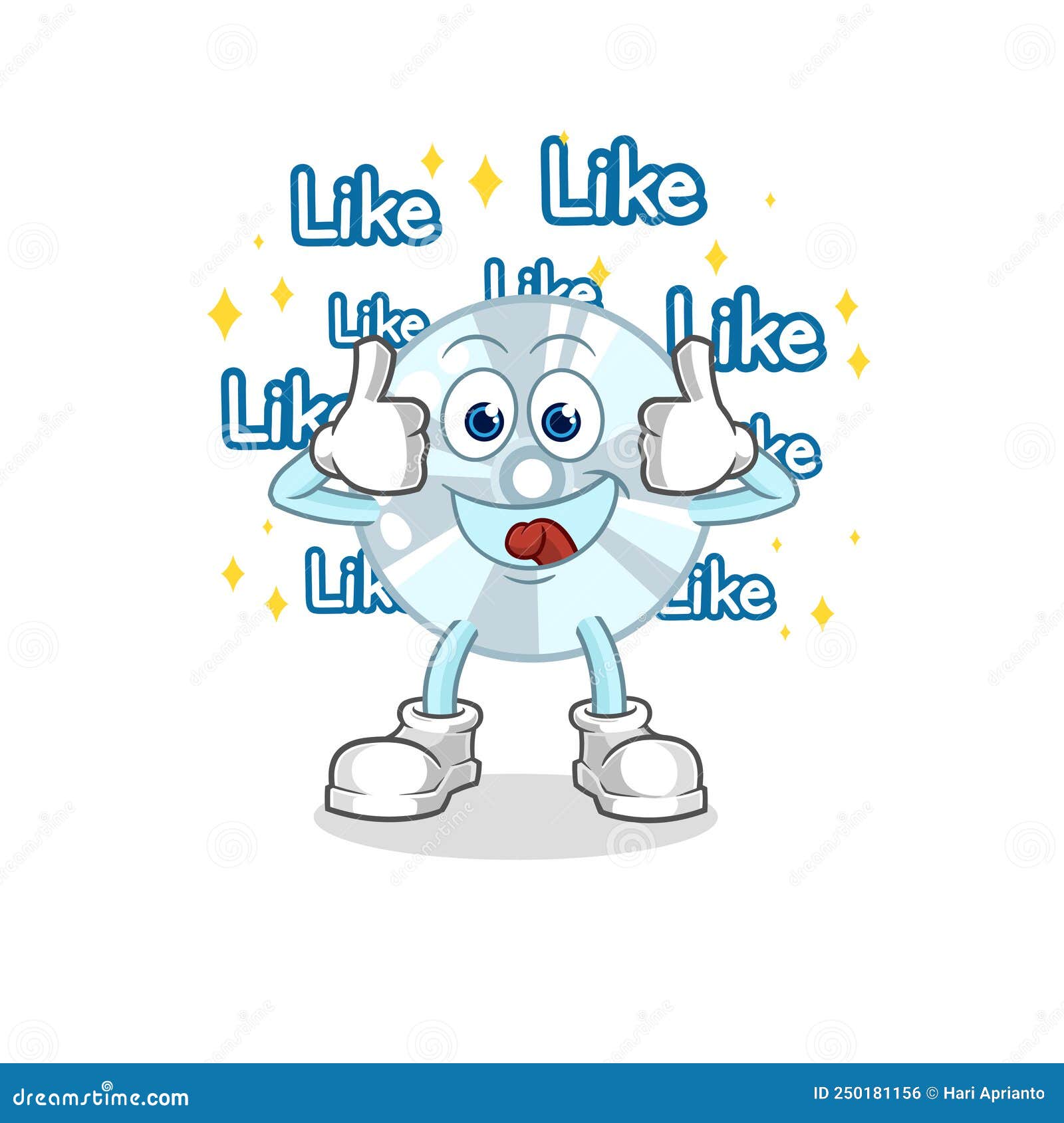 Cd Da Muchos Me Gusta. Vector De Dibujos Animados Ilustración del ...