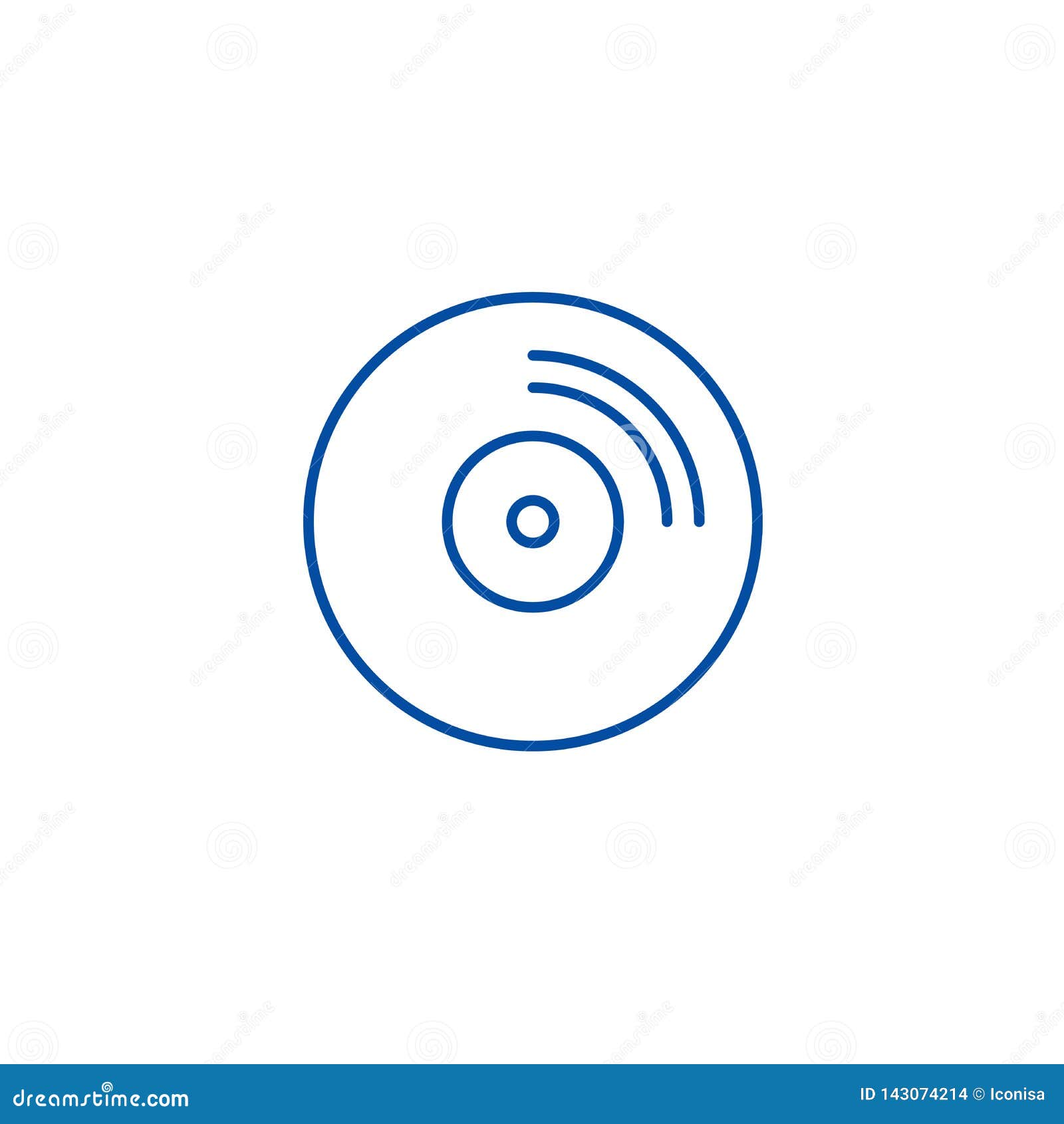 Cd Disc Line Icon Concept. Cd Disc Flat Vector Symbol, Sign, Outline ...