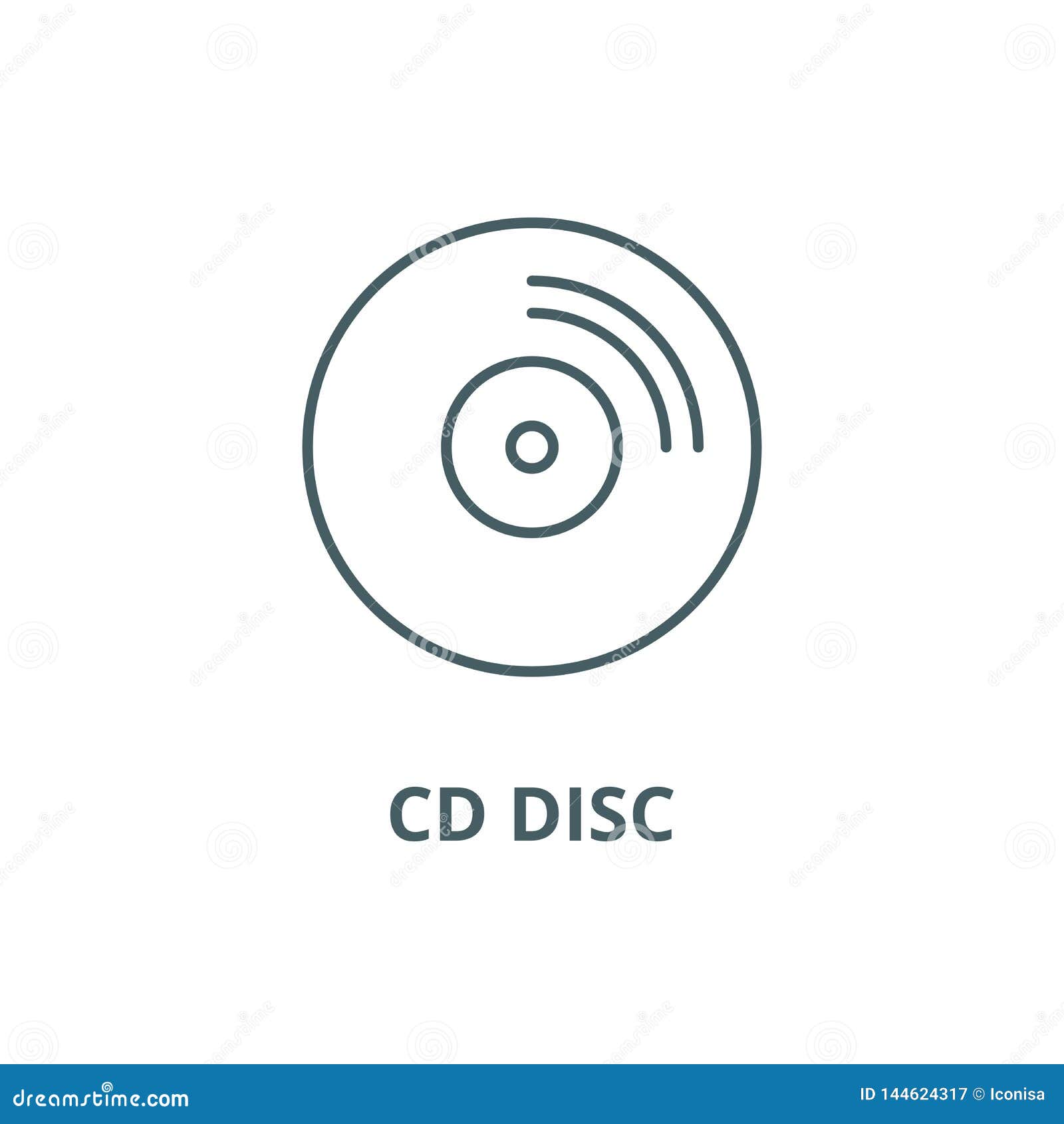 Cd Disc Line Icon, Vector. Cd Disc Outline Sign, Concept Symbol, Flat ...