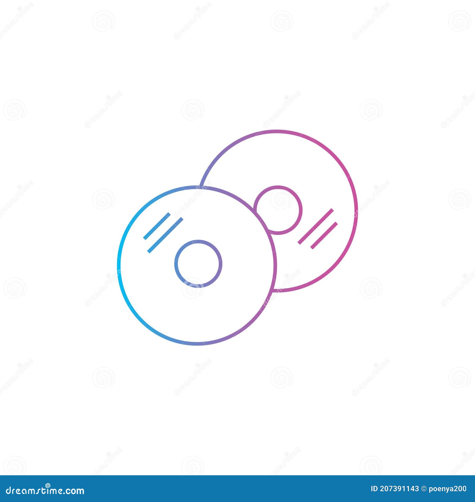 Cd Disc Outline Line Style Icon Vector Illustration Stock Vector ...
