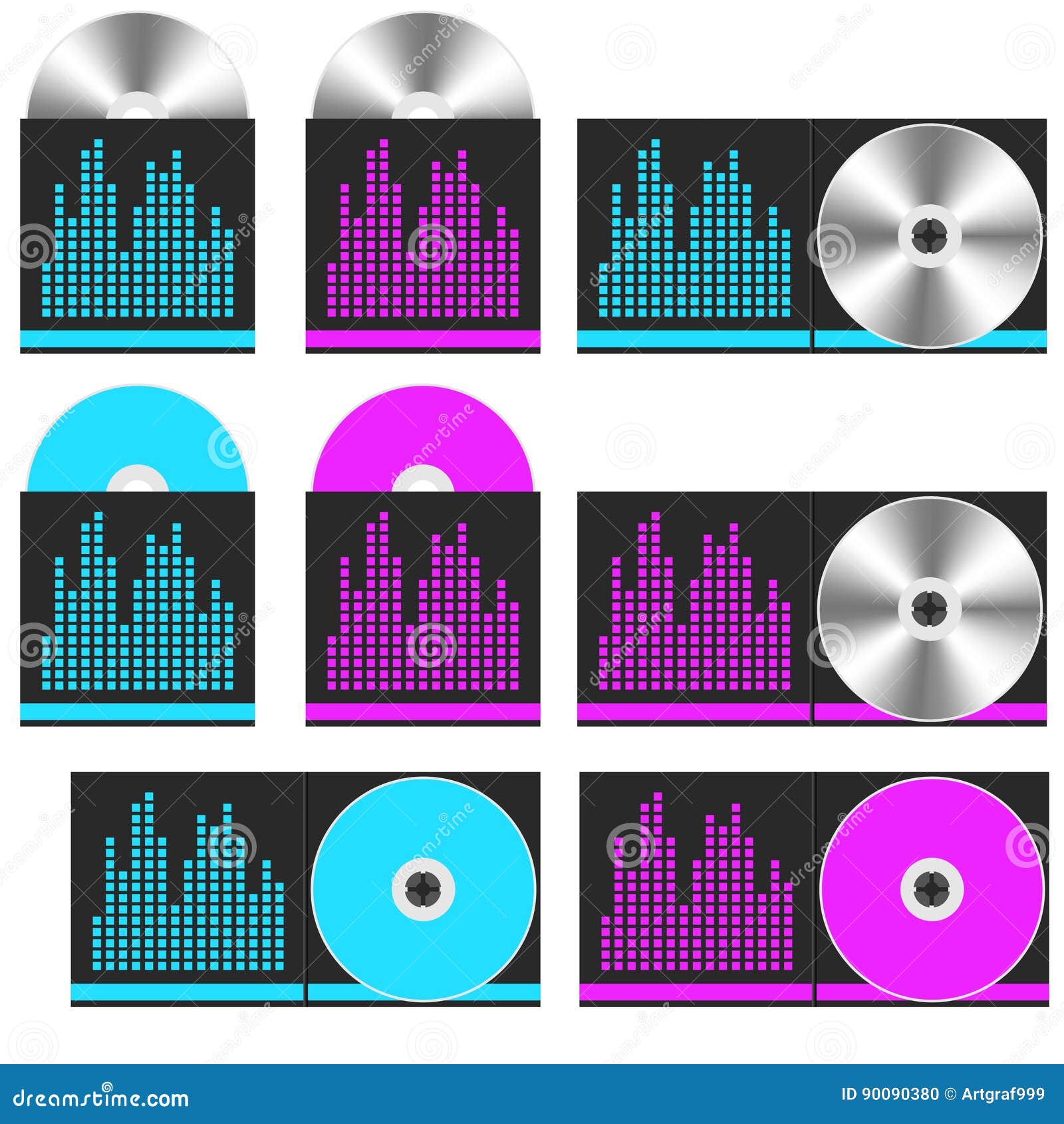 CD disc set. Music concept stock illustration. Illustration of element ...