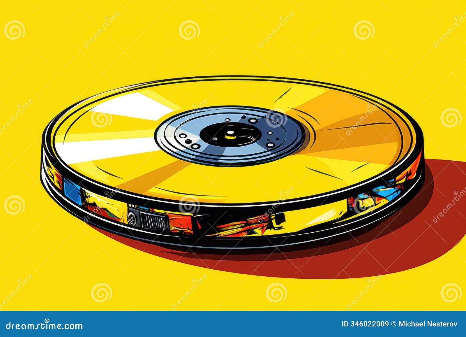 Cd Disco Vintage Retro Collage En Estilo De Dibujo Imagen de archivo ...