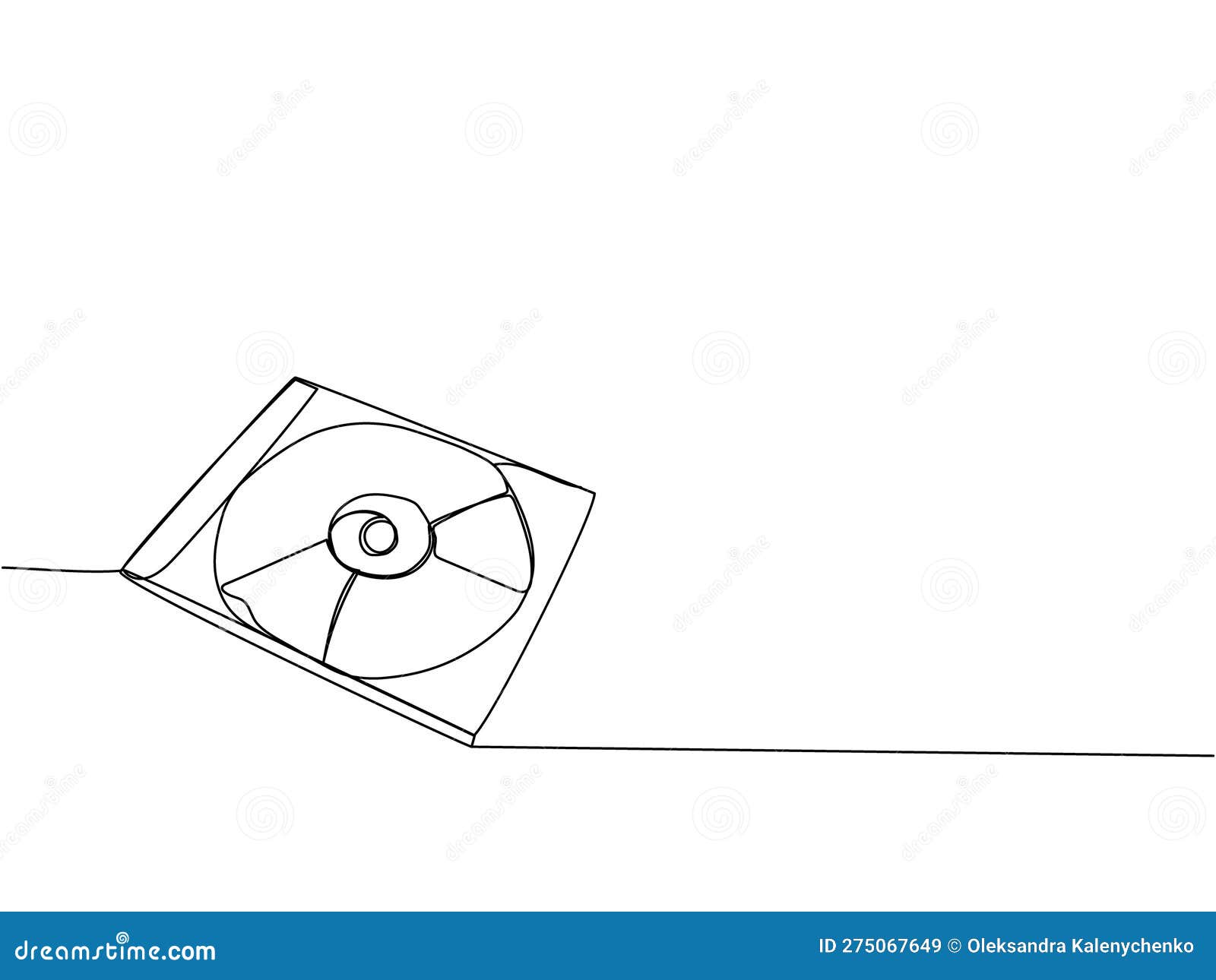 CD Disk, Compact Disc One Line Art. Continuous Line Drawing of Storage ...