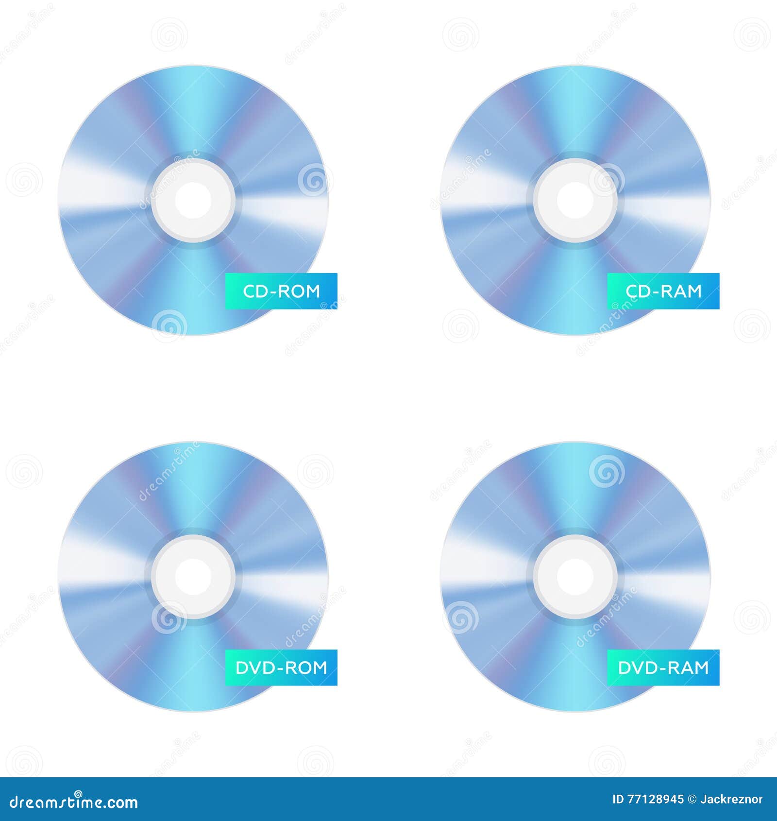 CD Disk Icons. Vector Blank Compact Disk Stock Vector - Illustration of ...