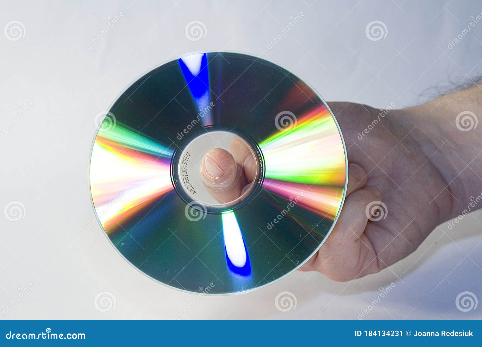 Cd Disk in Male Hand on White Background Stock Image - Image of player ...