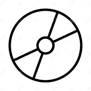 Cd Disk Outline Vector Icon Isolated Stock Vector - Illustration of ...