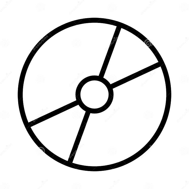 Cd Disk Outline Vector Icon Isolated Stock Vector - Illustration of ...
