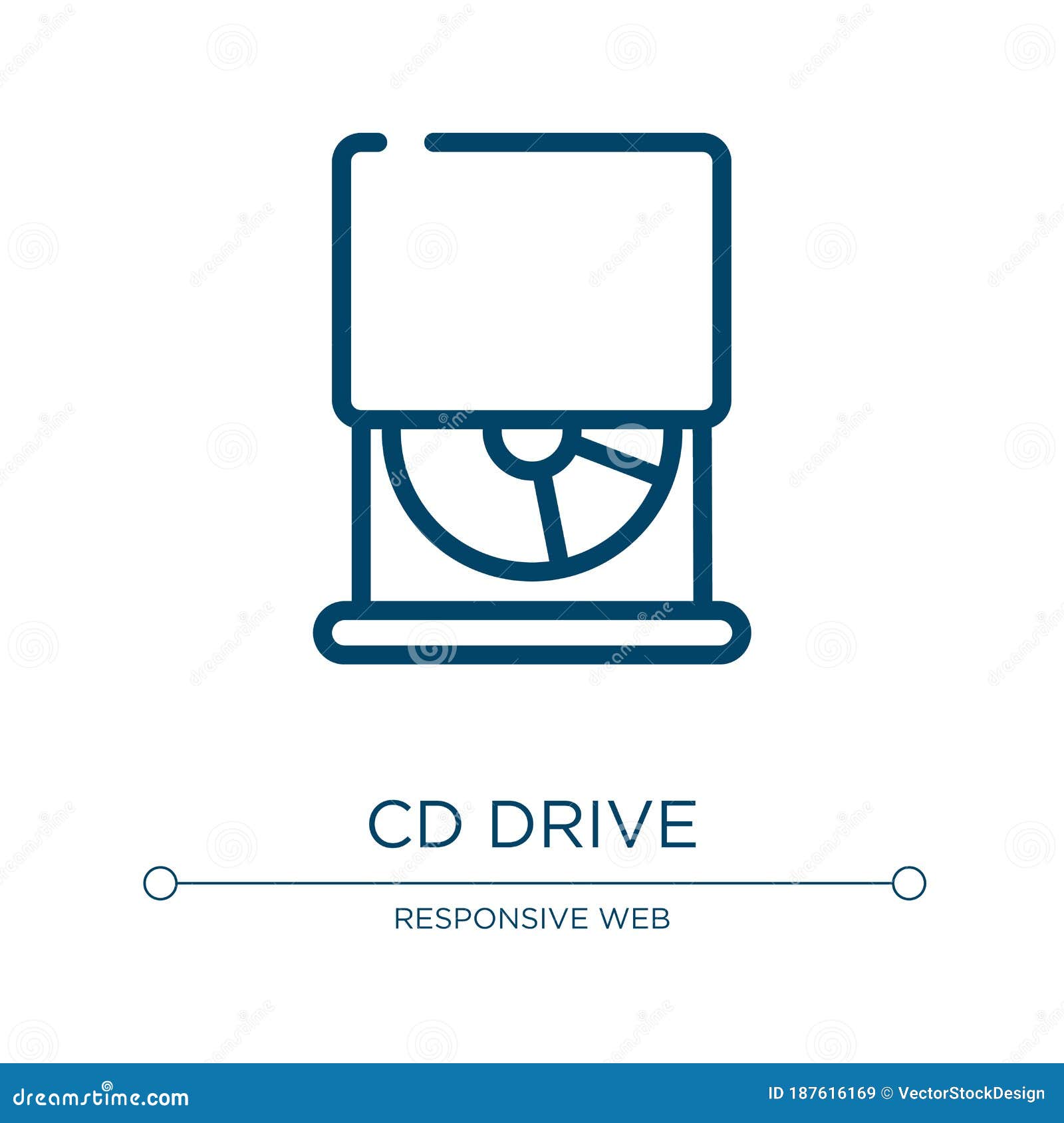 Cd Drive Icon. Linear Vector Illustration from Computer and Hardware ...