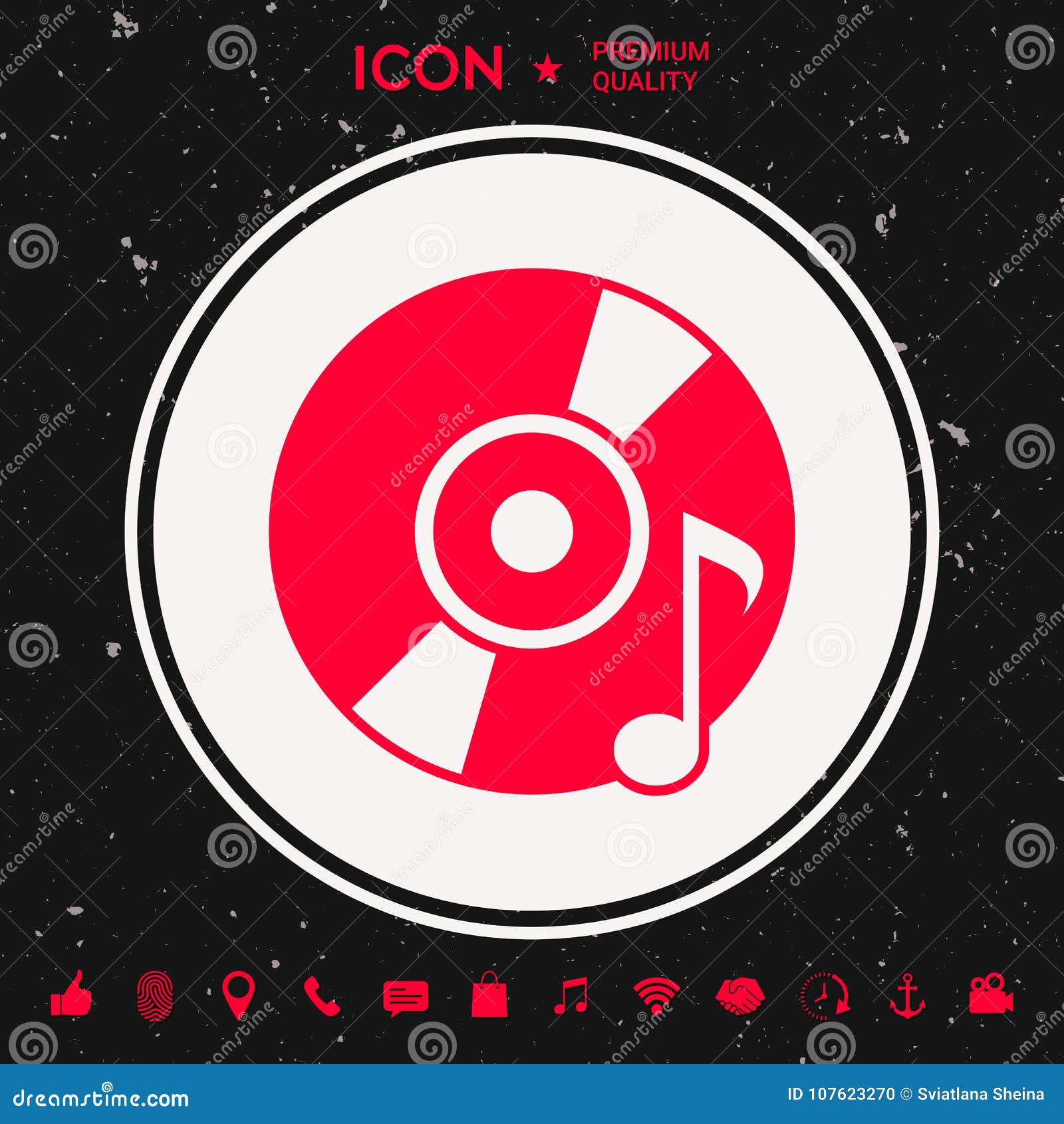 CD, DVD Avec Le Symbole De Musique Illustration de Vecteur ...