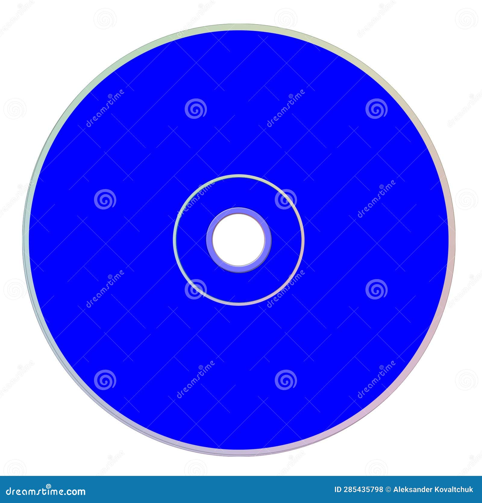 CD or DVD Blank Template Blue for Presentation Layouts and Design. 3D ...