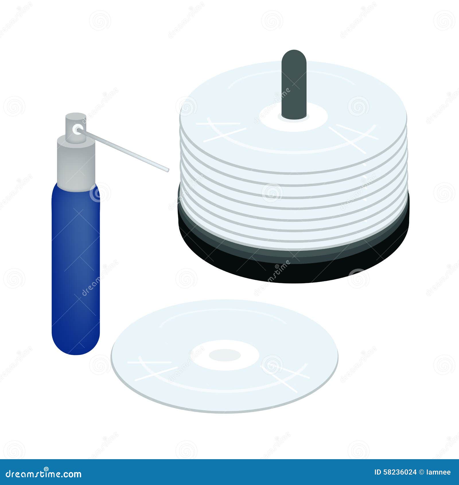 CD or DVD with a Cleaning Solution Stock Vector - Illustration of ...