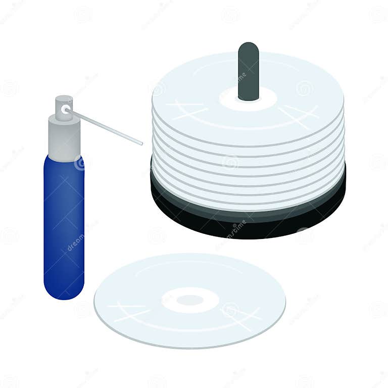 CD or DVD with a Cleaning Solution Stock Vector - Illustration of ...