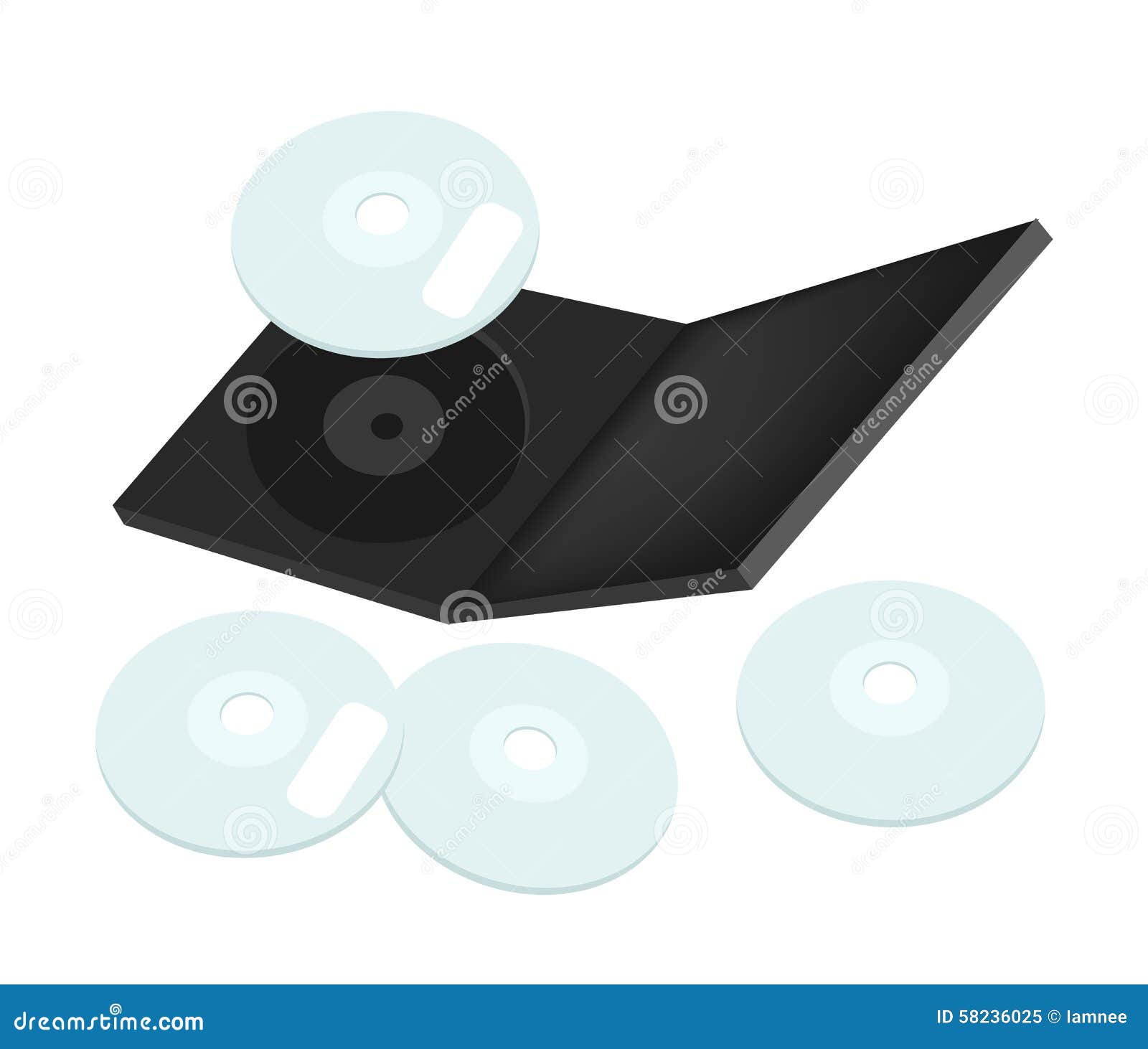 CD Disc In Compact Disc Case. CD Or DVD Standard Model. Top View ...