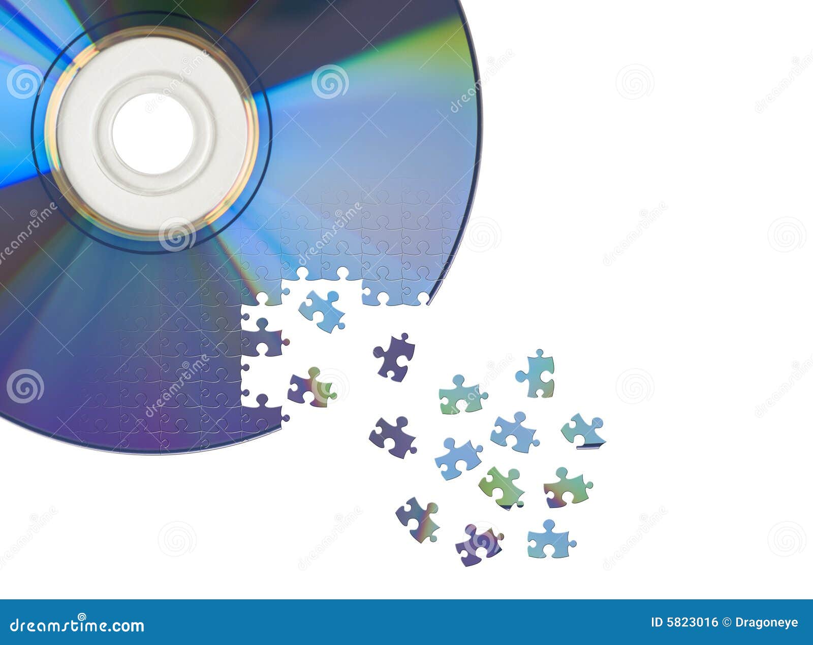 CD / DVD Cut by Jigsaw Puzzle Stock Photo - Image of information ...