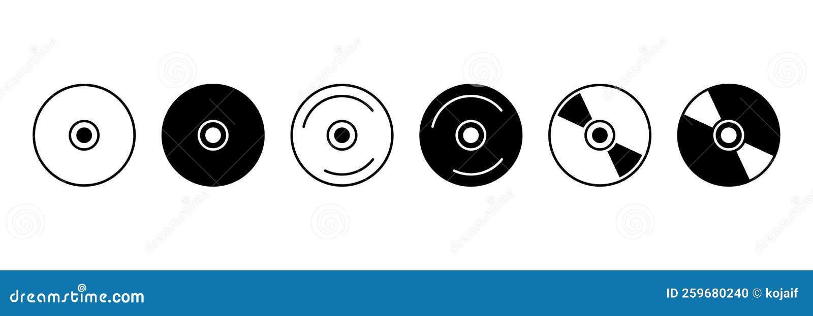 CD or DVD Disc Vector Icon Set. Compact Disc Symbol Stock Vector ...
