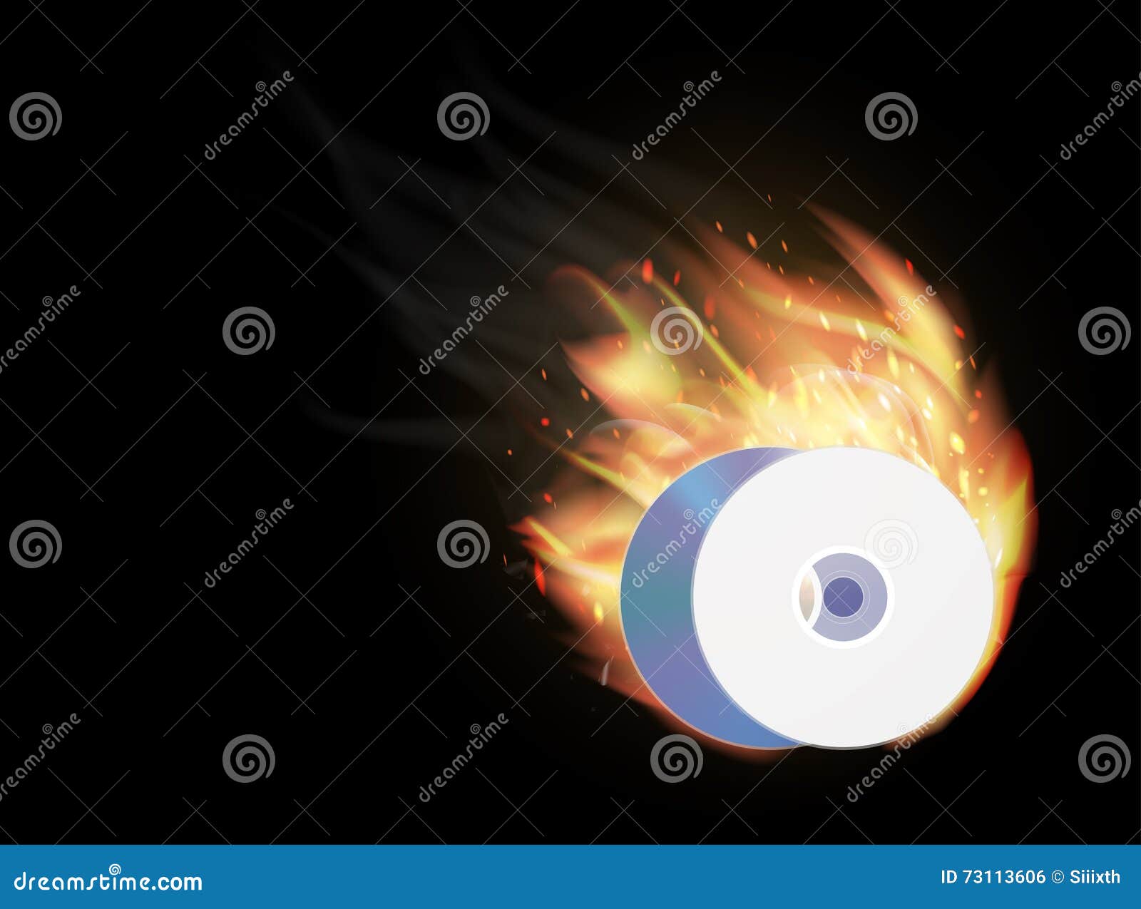 Cd dvd disk burning stock vector. Illustration of fiery - 73113606