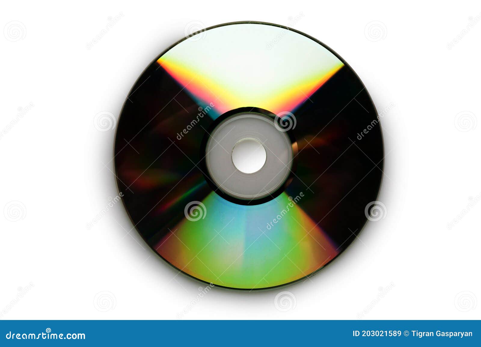 CD or DVD Disk Isolated on White Background. Flat Disc, Top View Stock ...