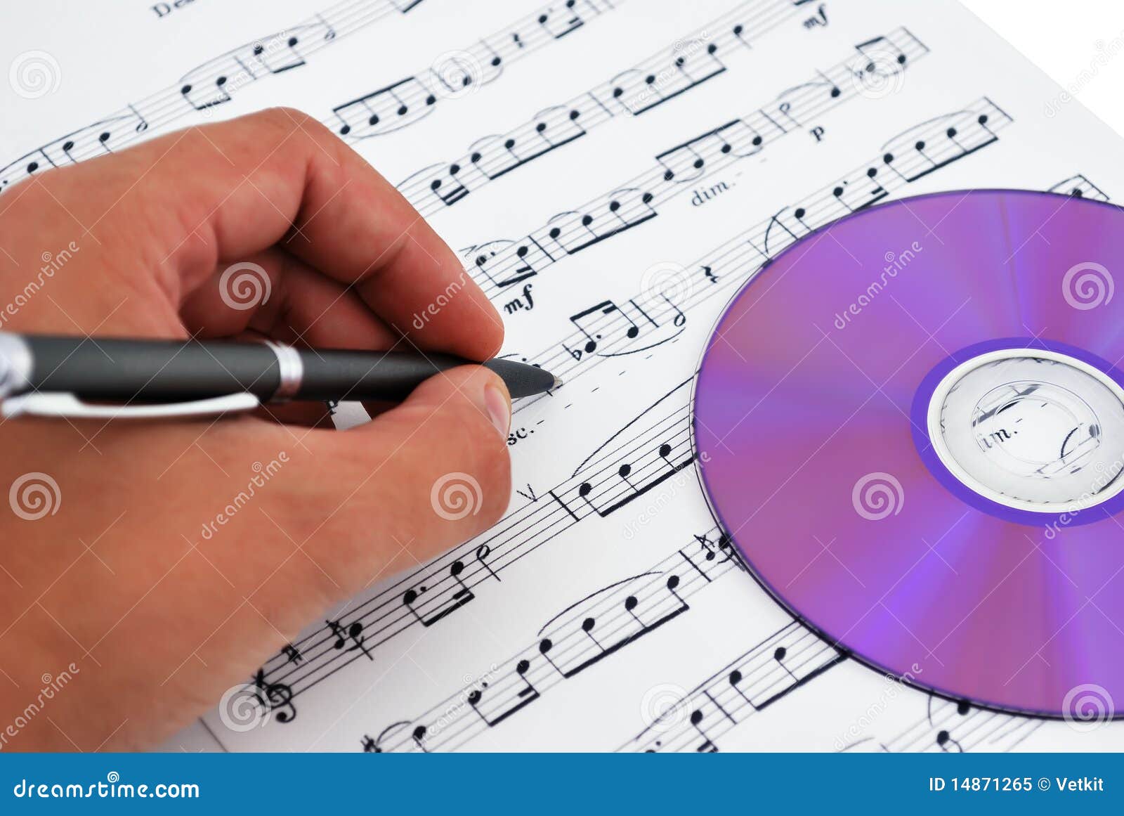 Cd or Dvd Drive and Musical Notes Stock Image - Image of musical ...