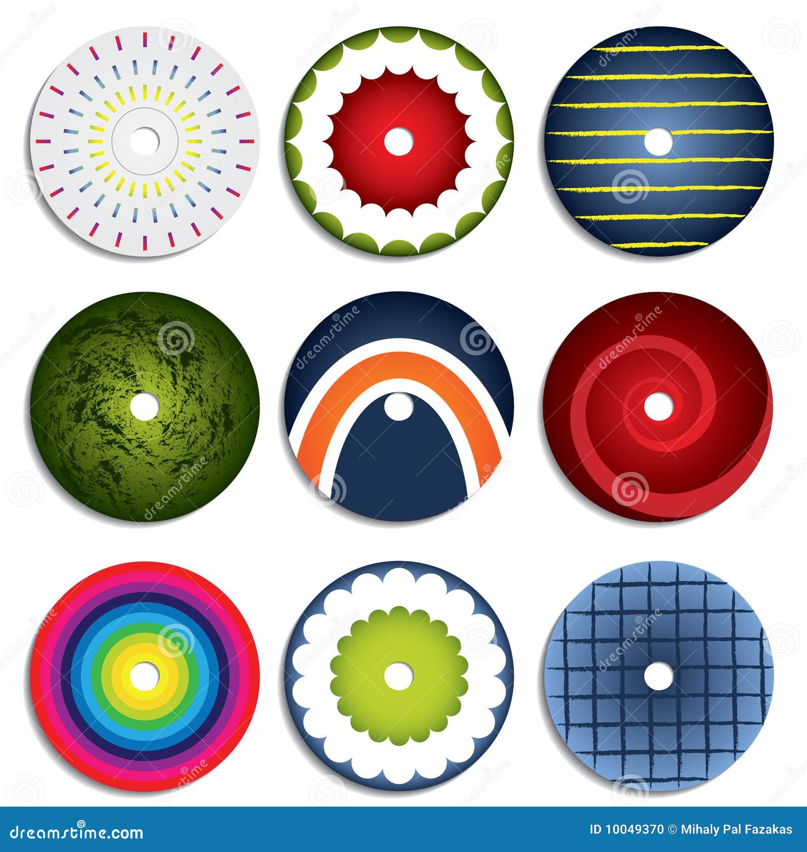 CD & DVD Label Designs 2 Stock Vector - Illustration of circle ...