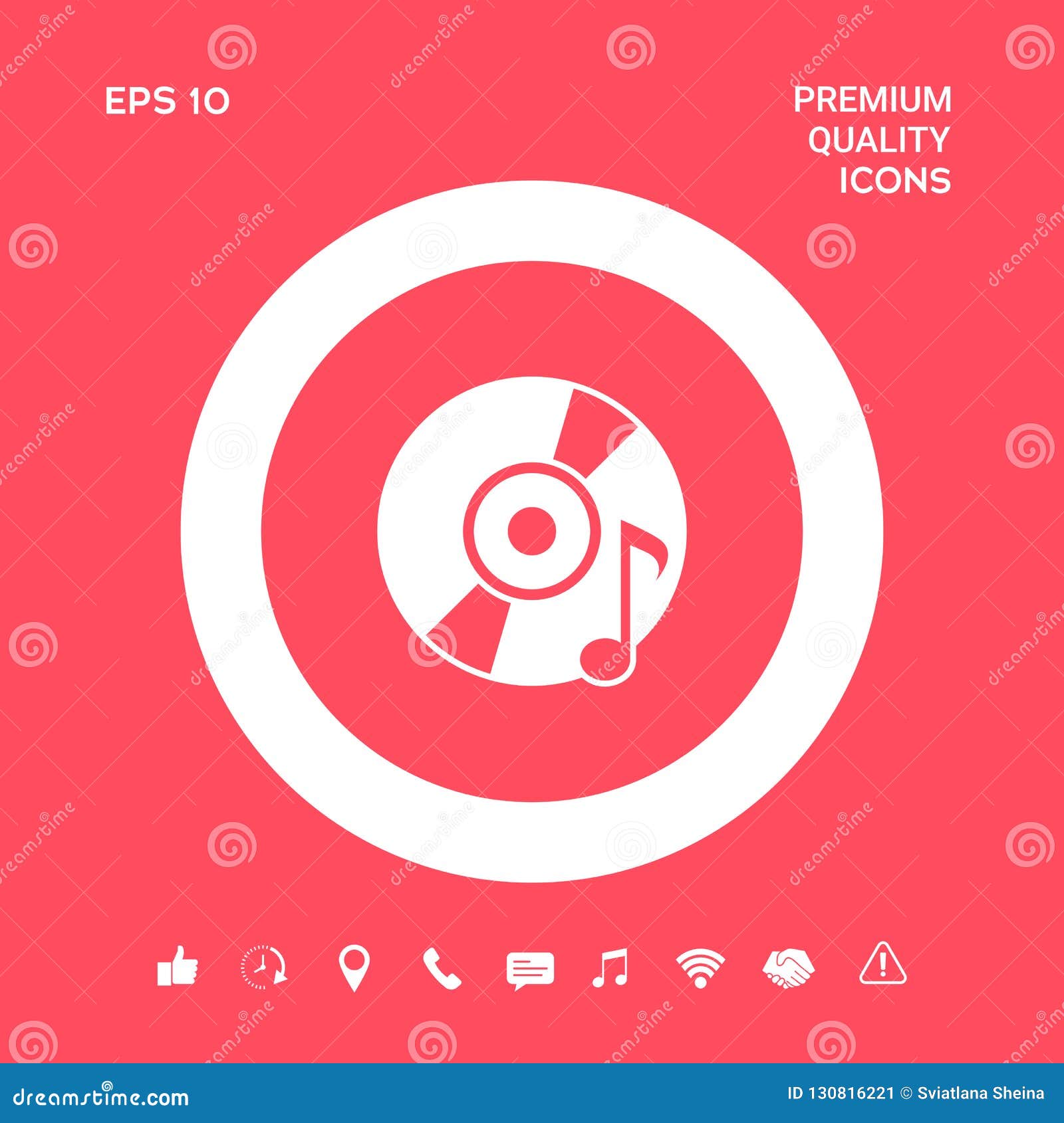 CD, DVD with Music Symbol. Graphic Elements for Your Design Stock ...