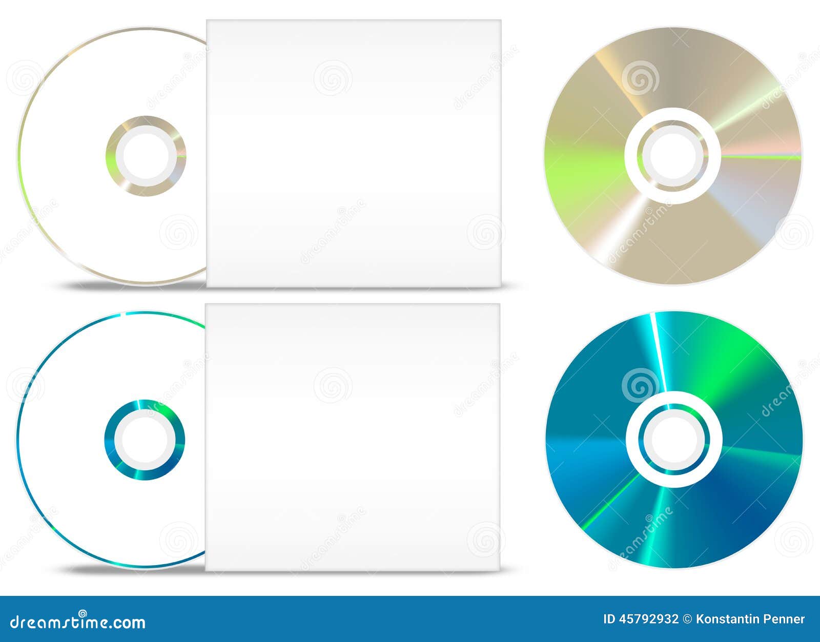 CD - DVD Paper Cover Set on White Stock Illustration - Illustration of ...