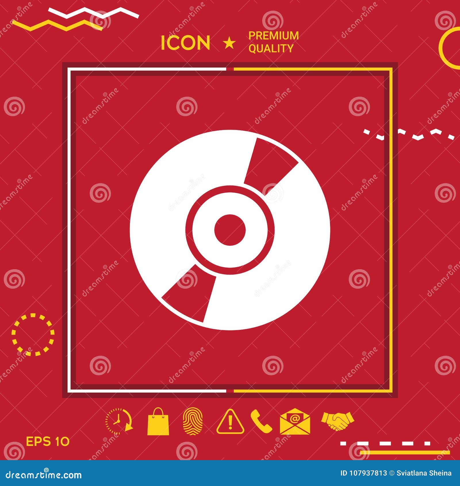 CD, DVD symbol icon stock vector. Illustration of record - 107937813