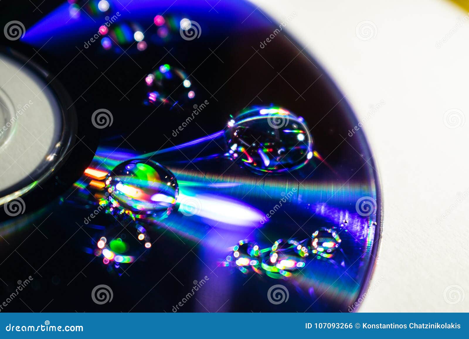 CD DVD with WATER DROPS stock photo. Image of reflection - 107093266