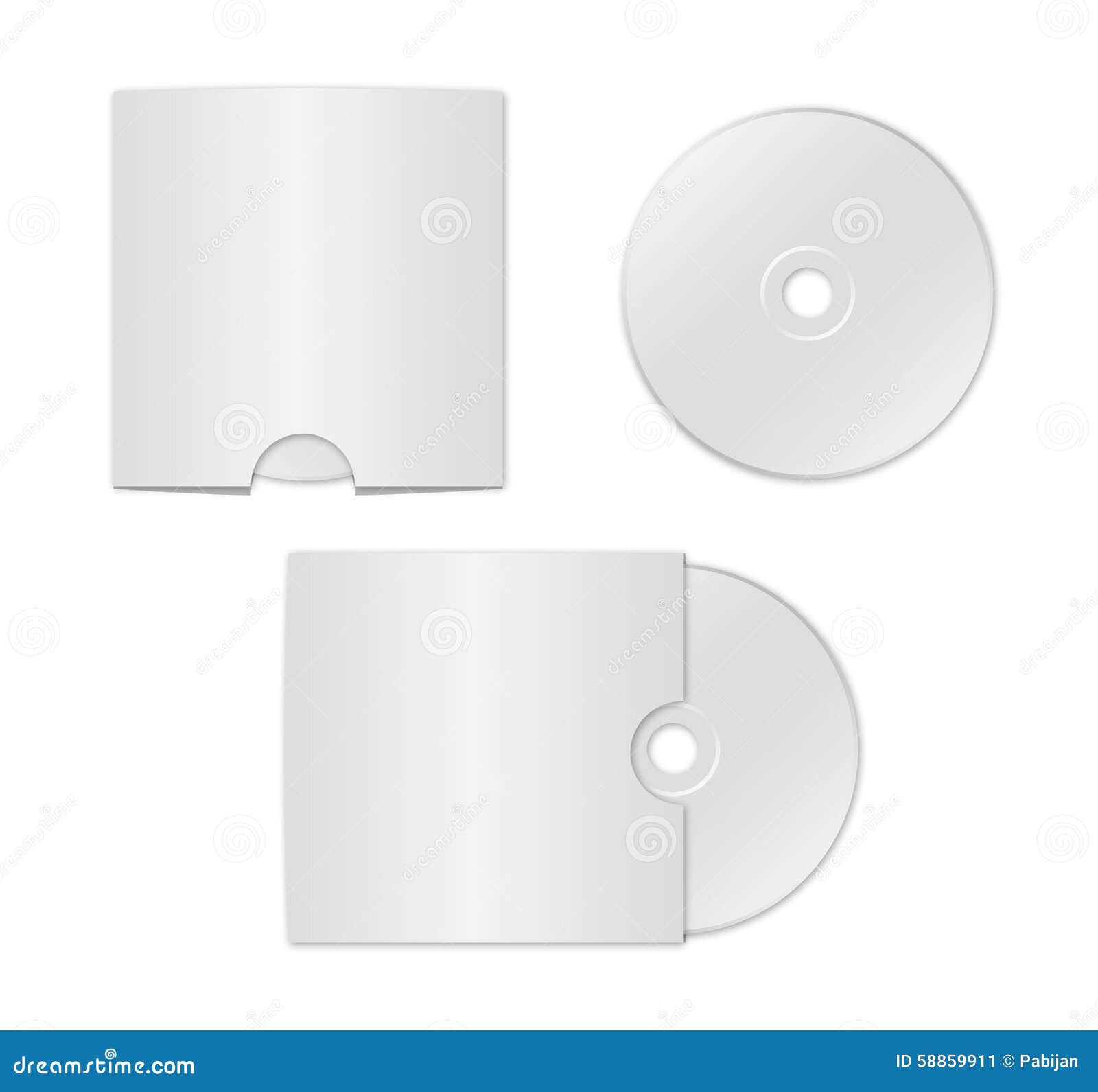 CD Envelope and Compact Disk Template Stock Illustration - Illustration ...