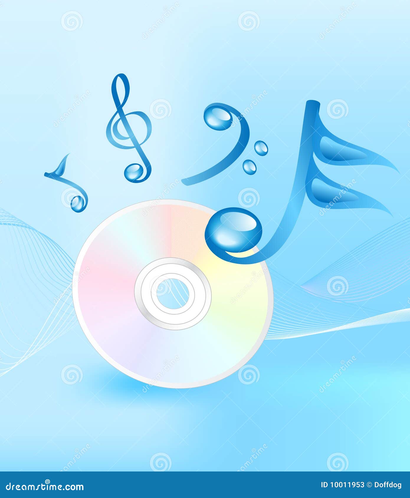 CD et notes de musique illustration de vecteur. Illustration du emblème ...