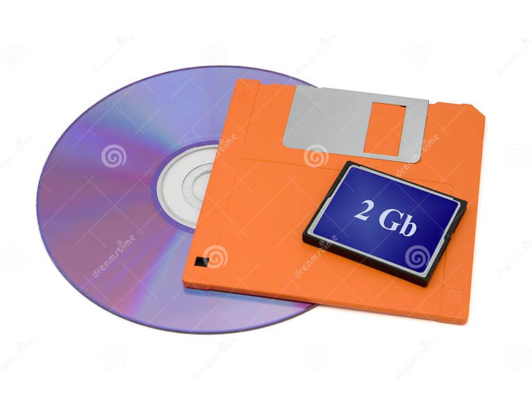 CD, Floppy Disk and Flash Card Stock Photo - Image of disc, high: 2016470