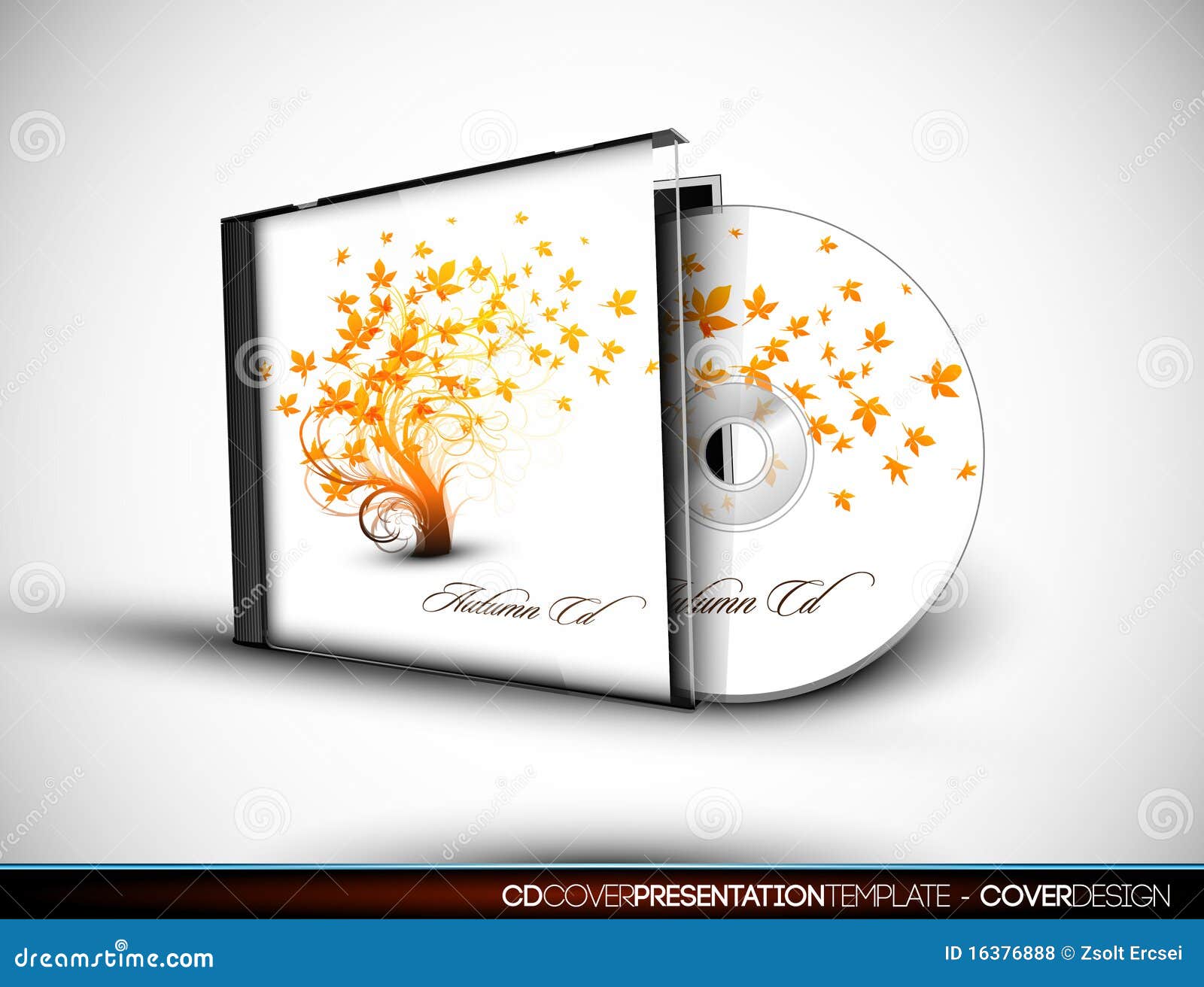 CD Flourish Cover Design with 3D Presentation Temp Stock Vector ...